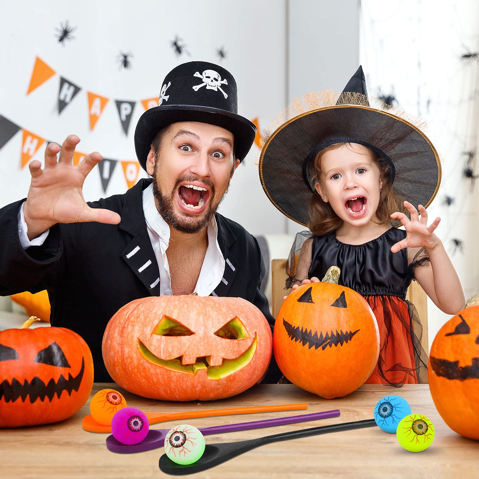 Snapklik.com : Elcoho 8 Pieces Halloween Eyeball And Spoon Race Game ...