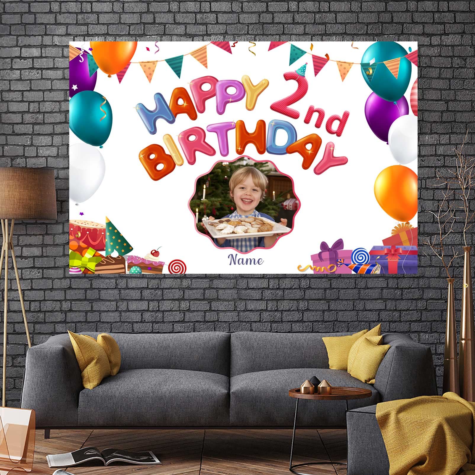 Balloon Birthday Party Decorations Personalized Birthday Banner - 2 ...