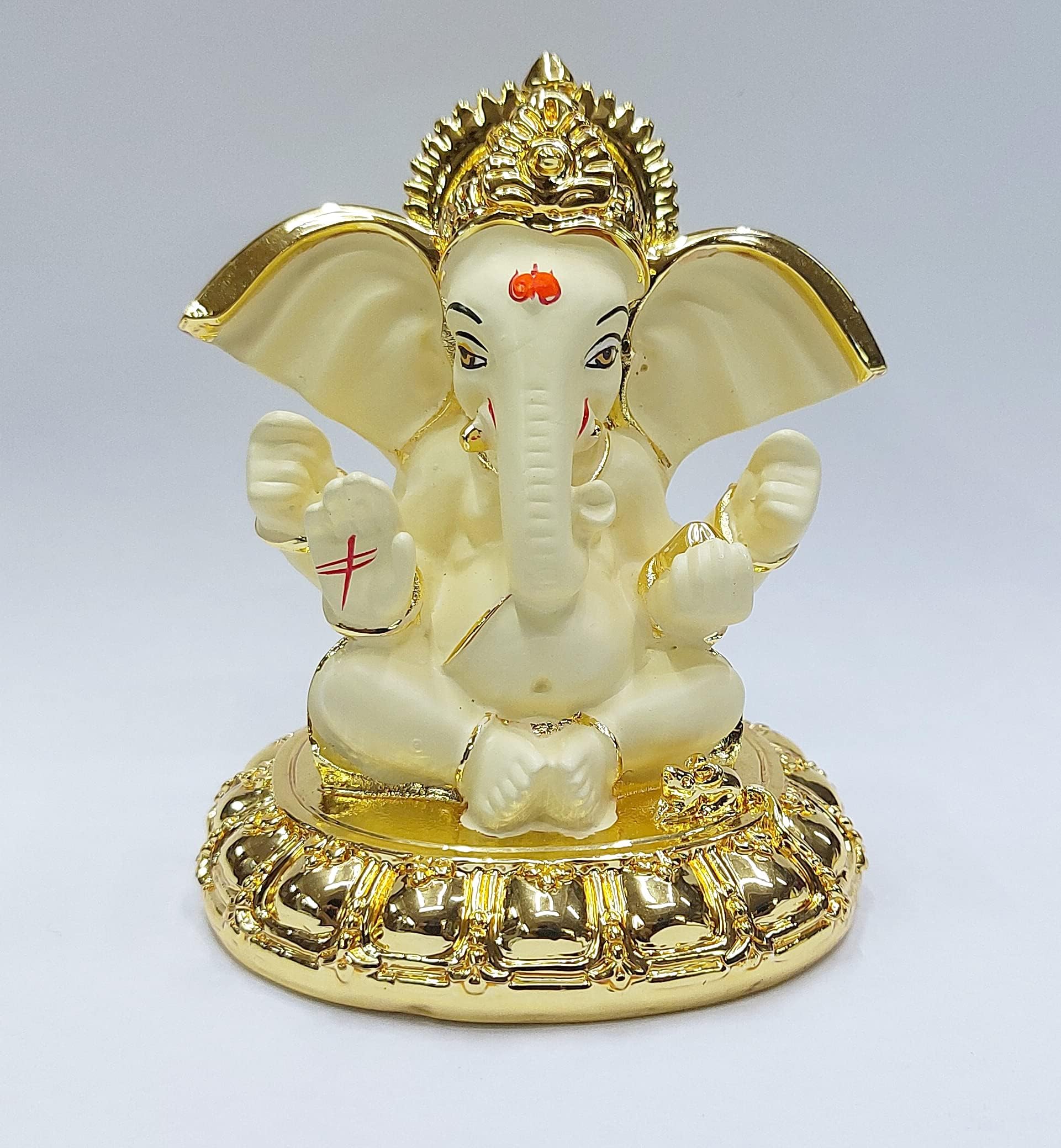 Buy Gold Art India Resin Gaddi Ganesha 3X3, Gold Orange 1 Piece Ganesh ...