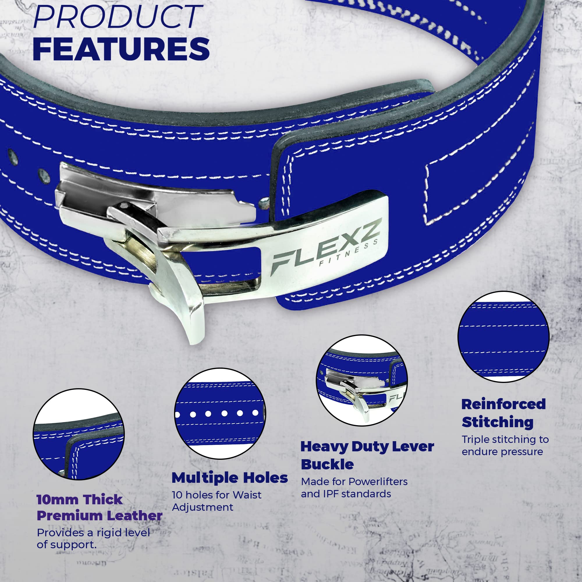 Snapklik.com : Flexz Fitness Lever Weight Lifting Belt Leather - 10MM ...