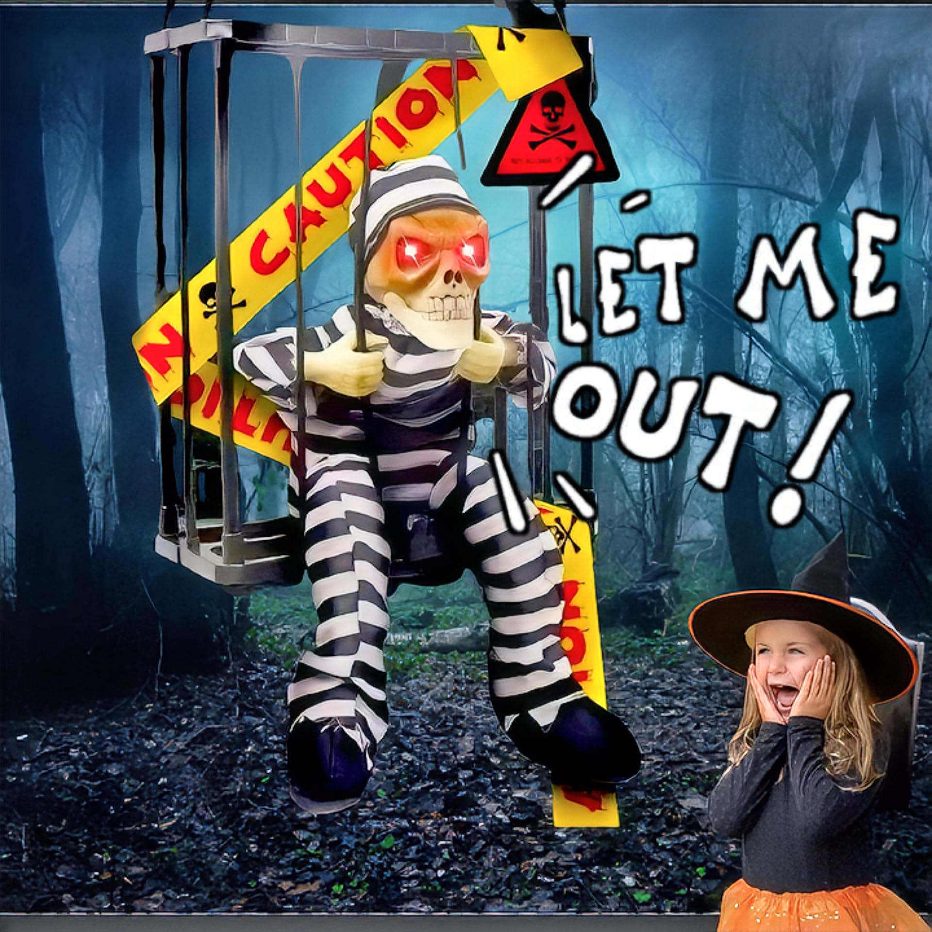 Amazon.com: Scary Animated Halloween Decorations, Halloween Decoration ...