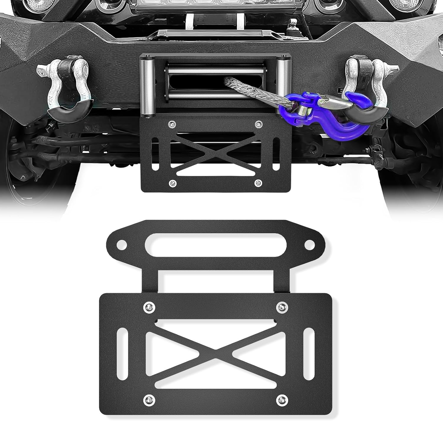 Amazon.com: XOOKUN Front Universal Winch License Plate Relocation ...