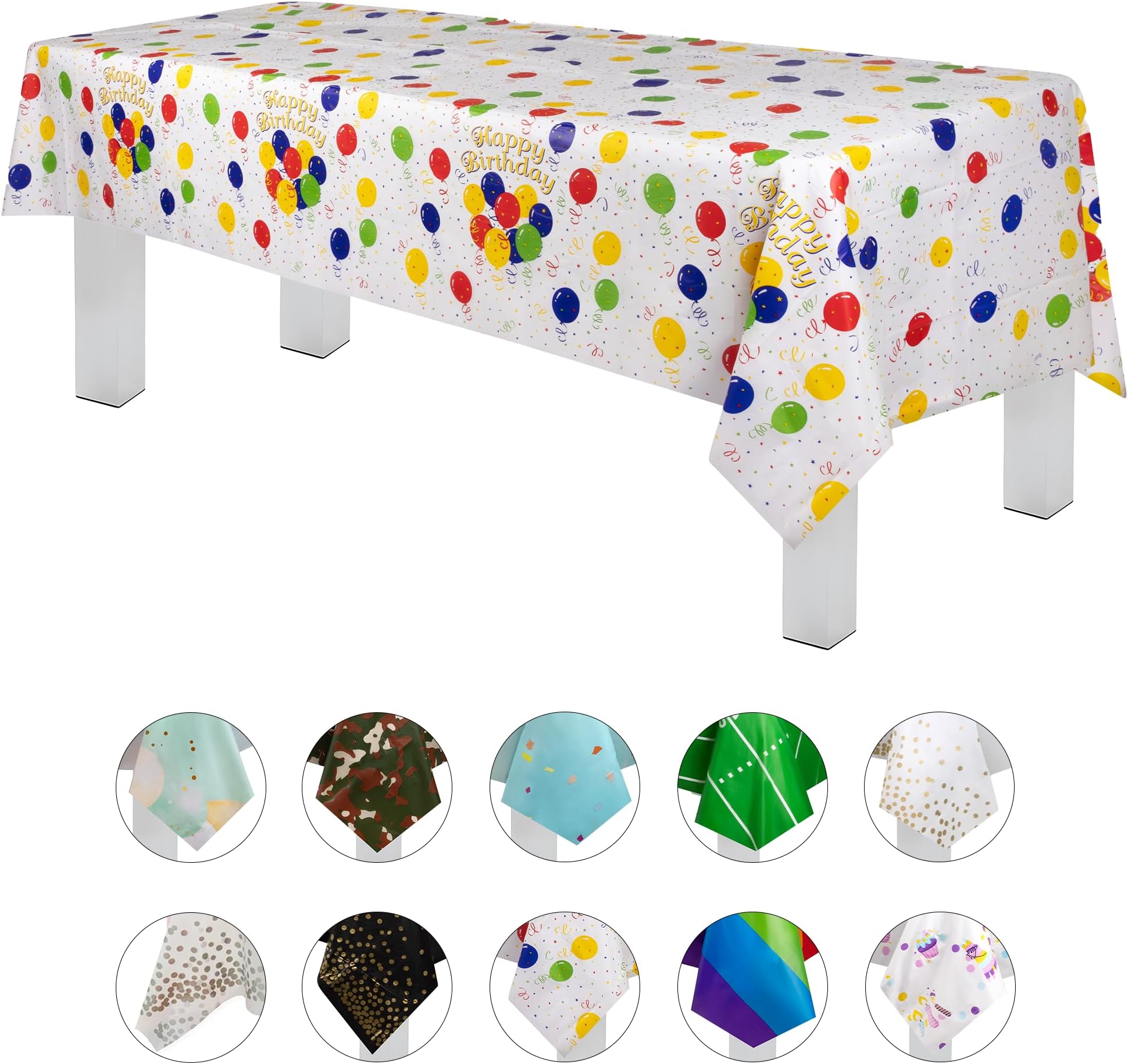 Amazon.com: Happy Birthday Plastic Tablecloths 2 Pack Rainbow ...