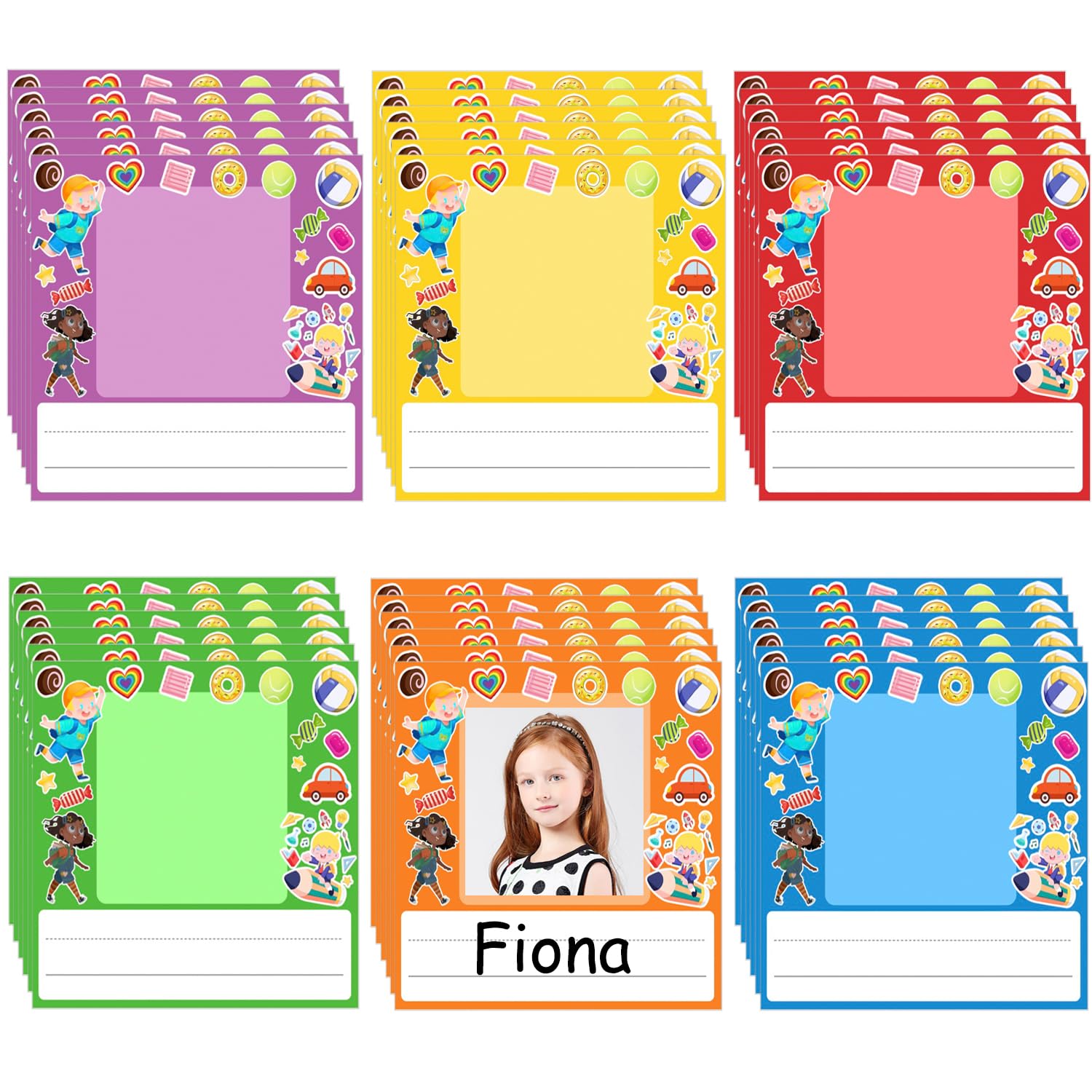 Amazon.com: Acidea Kids Photo Nameplates for Desk, 36Pcs Name Tags for ...