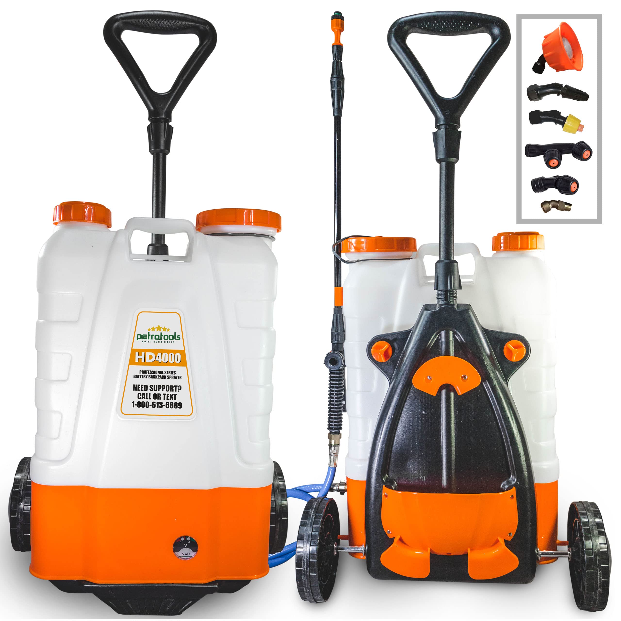 Buy PetraTools 4 Gallon Battery Powered Backpack Sprayer with Cart ...