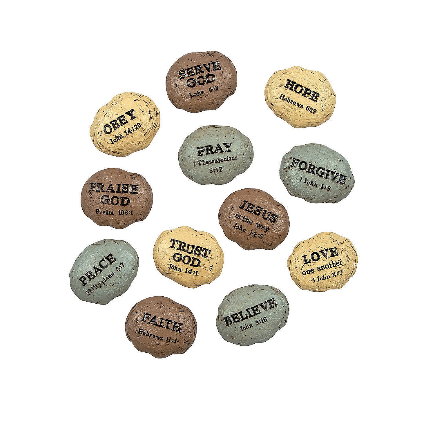 Amazon.com: Fun Express Bible Verse Worry Stones for Home Decor ...
