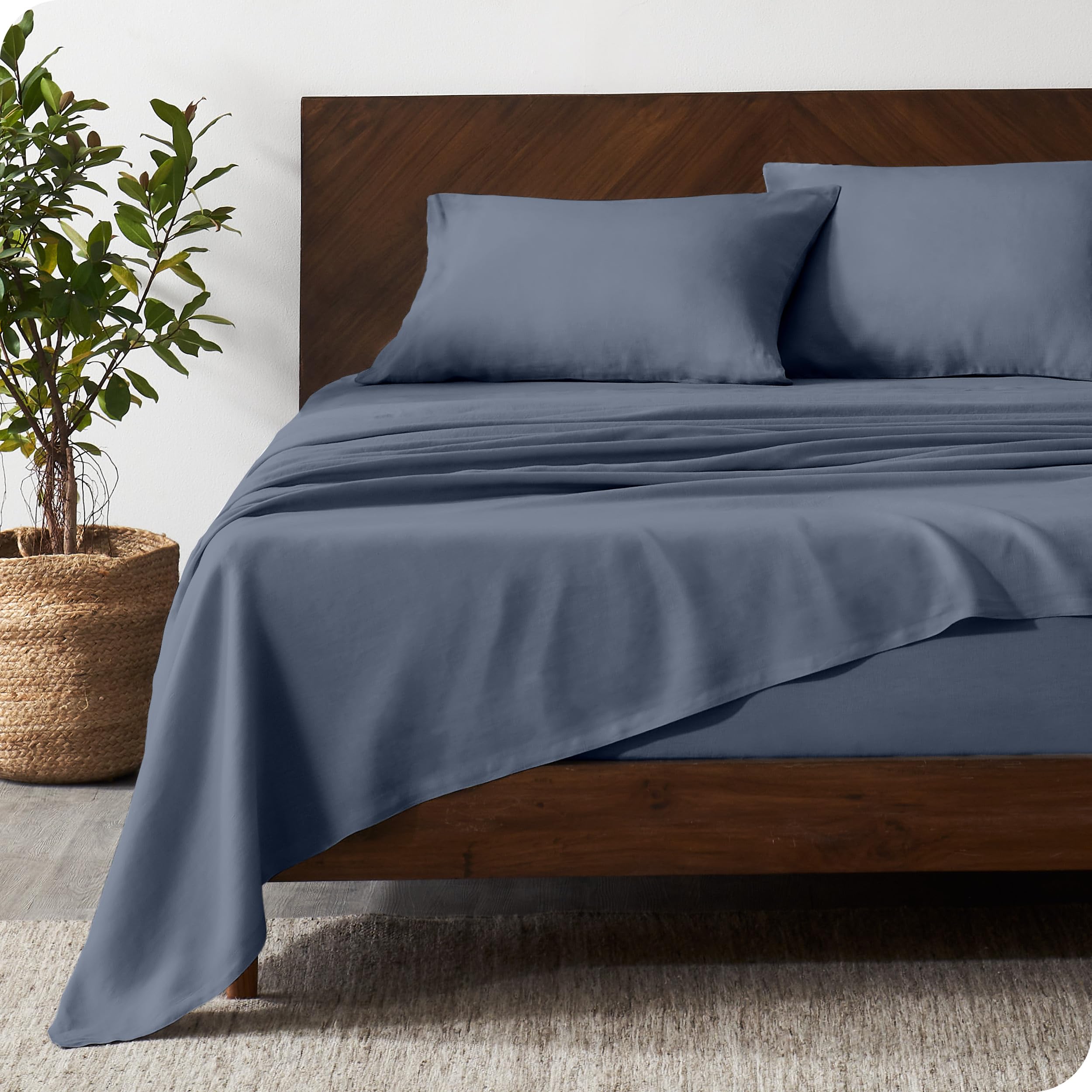 Amazon.com: Bare Home Twin Extra Long Sheet Set - Luxury 100% Linen ...
