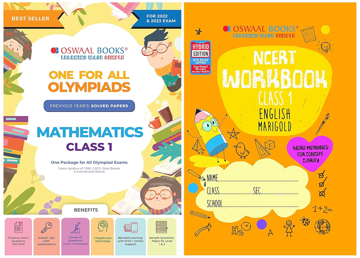 Oswaal Previous Years' Solved Papers, Class-1 Mathematics Book & NCERT ...