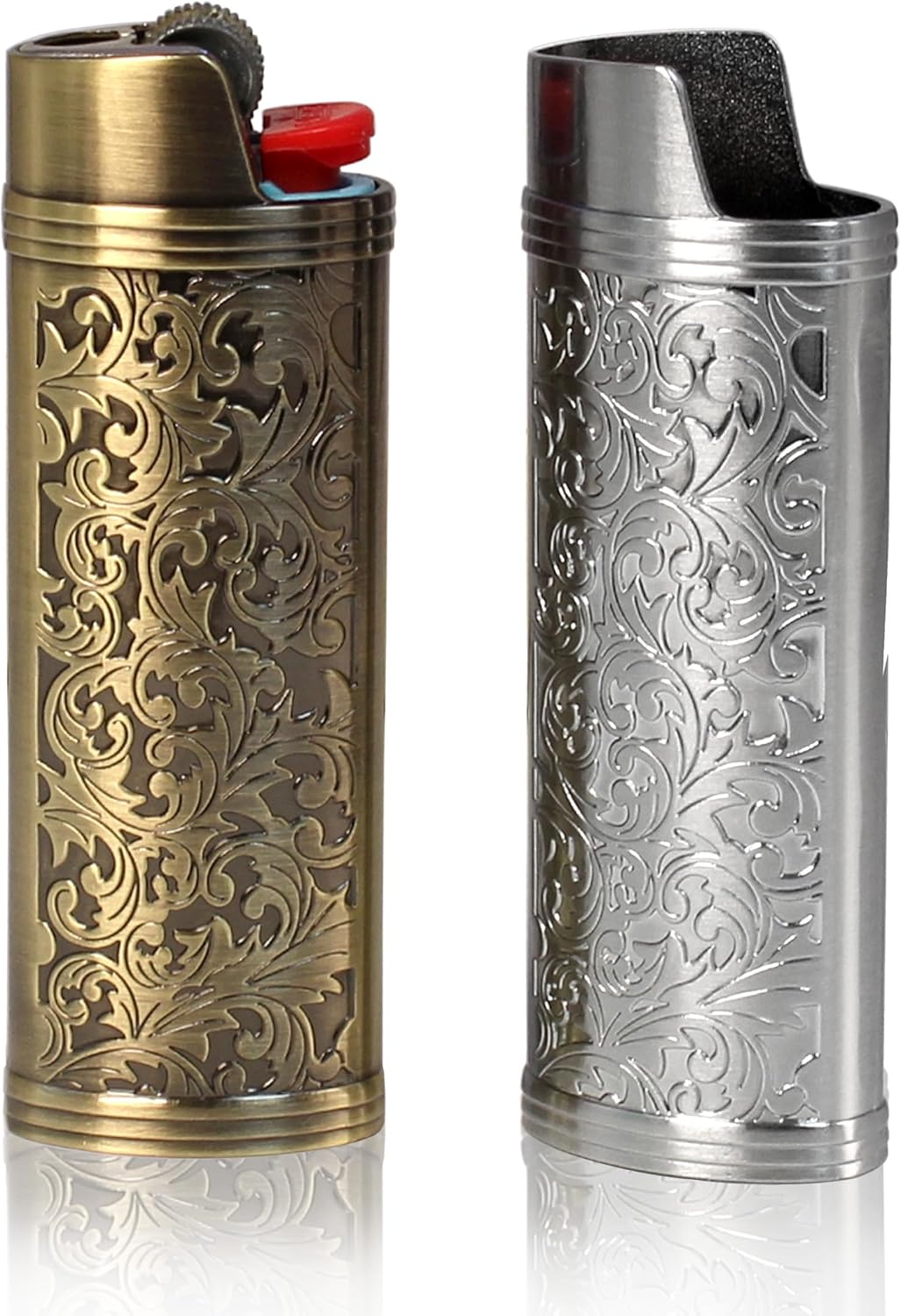 Amazon.com: HUMWE 2 Pack Vintage Metal Lighter Case Cover Front ...