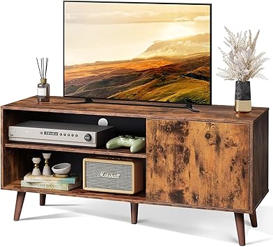 Amazon.com: WLIVE TV Stand for 55 Inch TVs, Entertainment Center with ...
