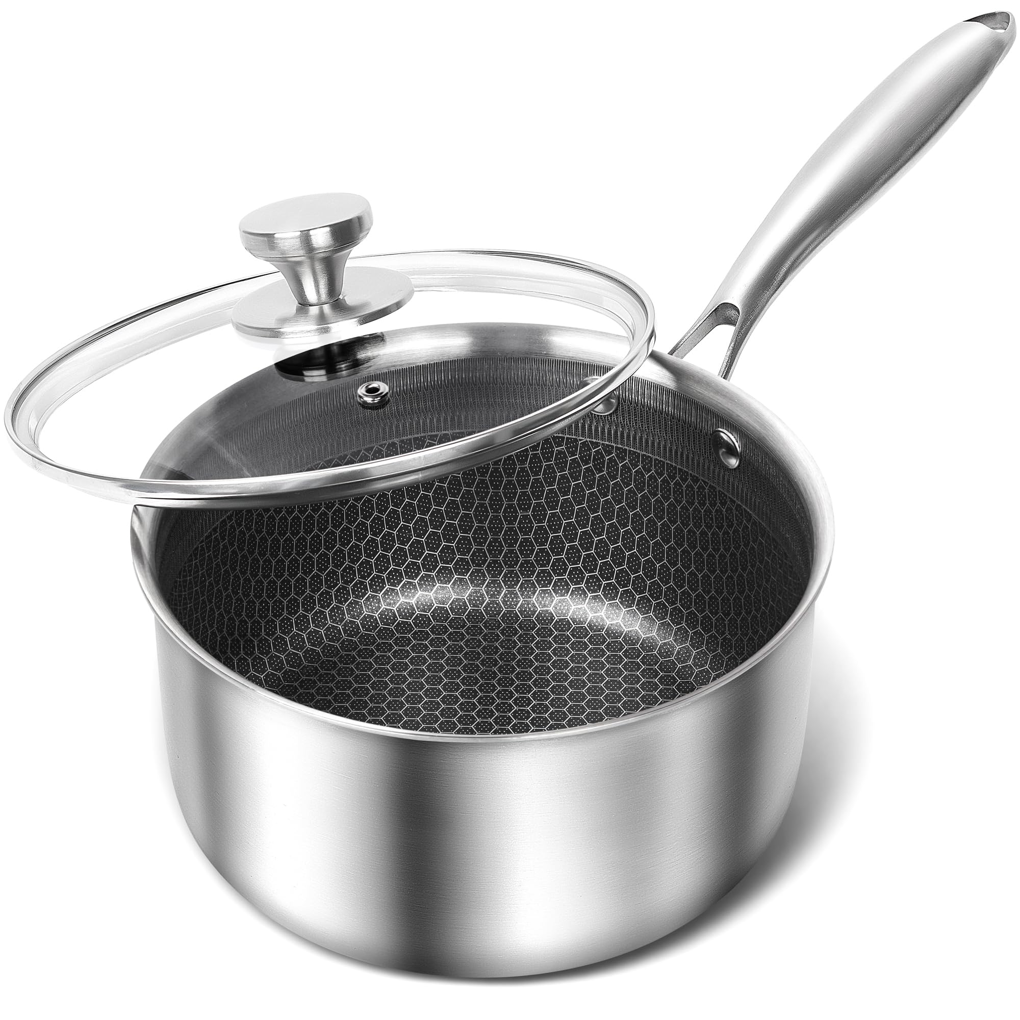 Amazon.com: MICHELANGELO 3 Quart Saucepan with Lid, Premium Triple Ply ...