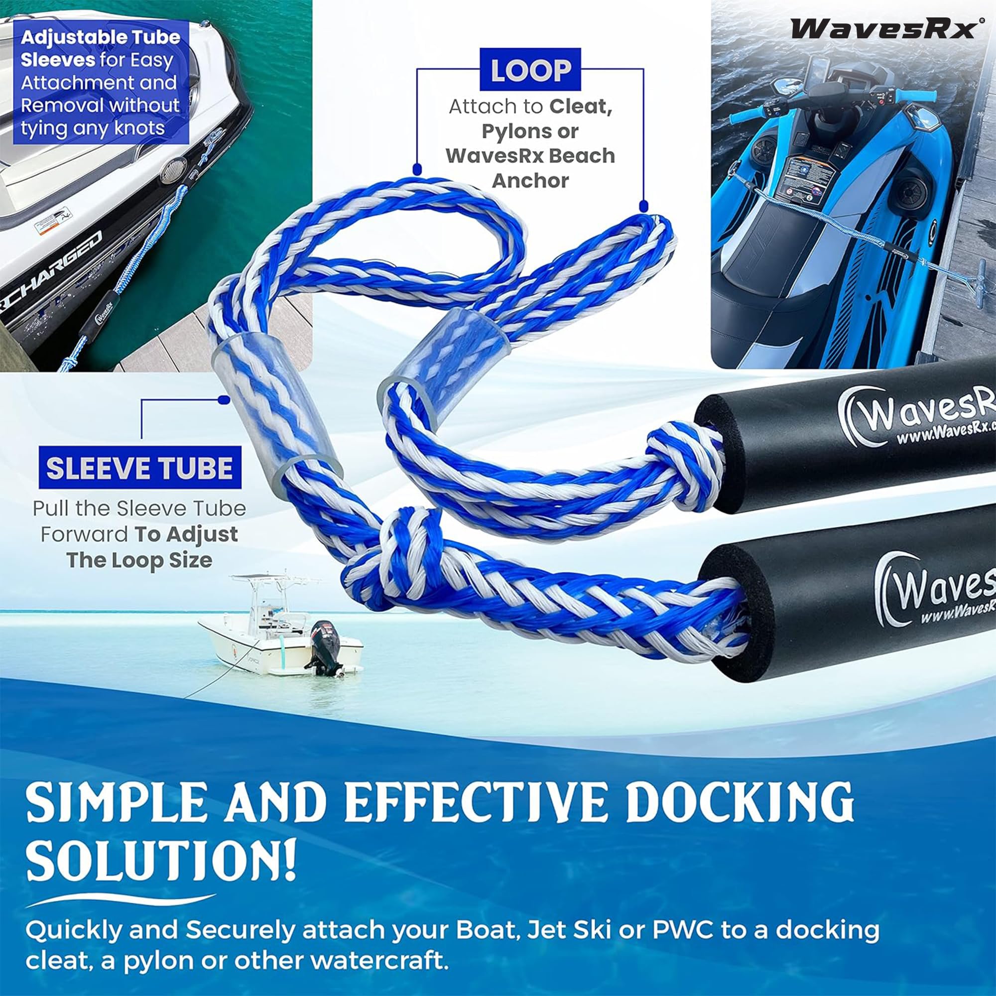 Snapklik.com : DockingPal - Premium Bungee Dock Line For Boats Elastic ...