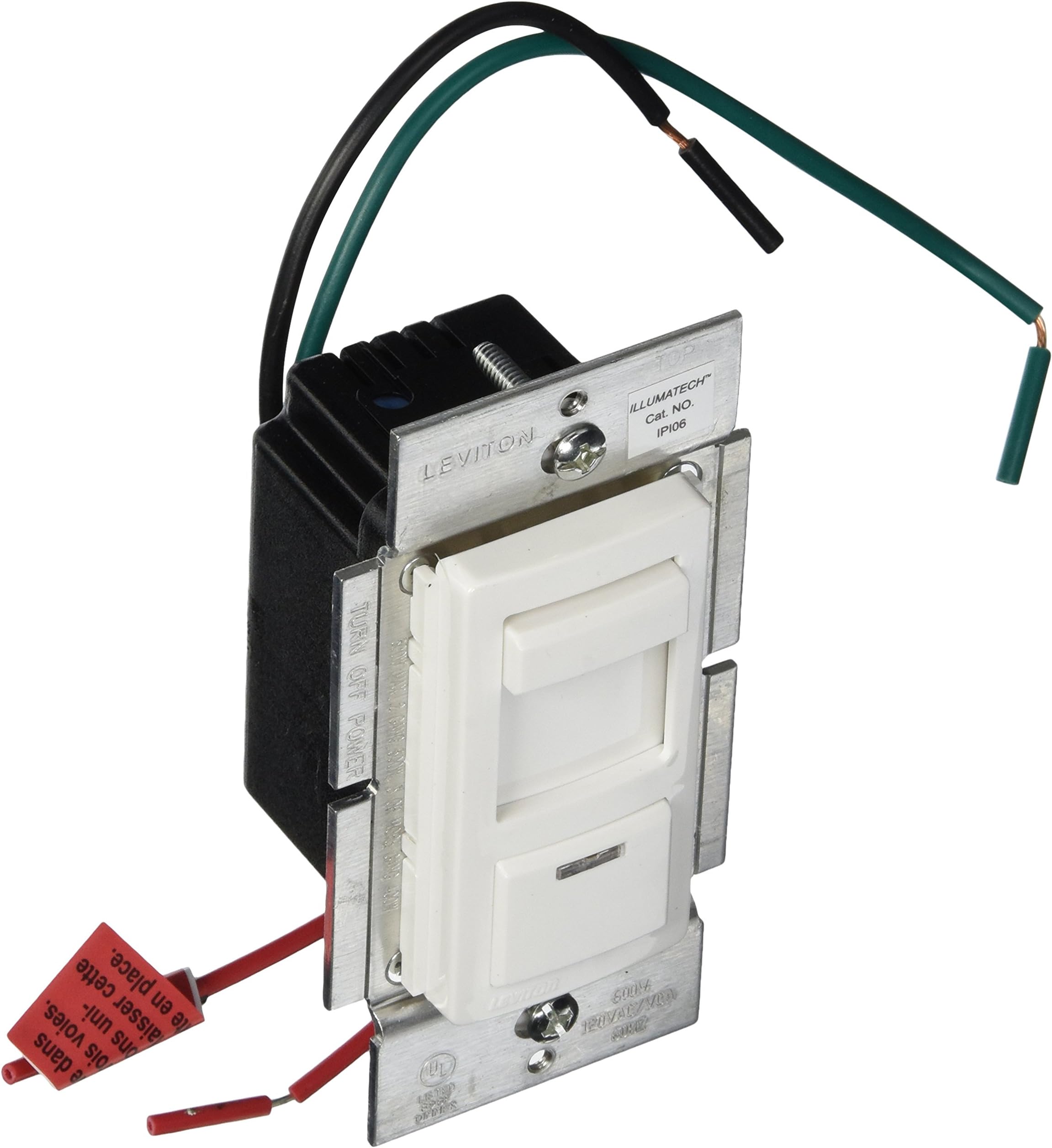 Leviton IPI06-1LZ IllumaTech 600W, 120VAC LED Locator Single-Pole and 3 ...