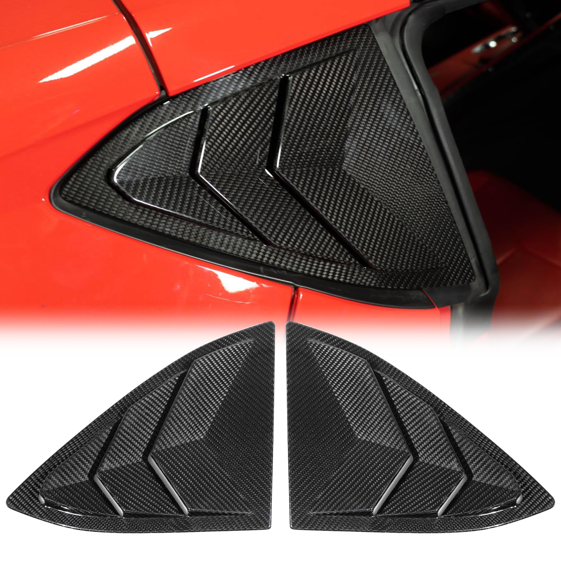 Snapklik.com : Etesan Carbon Fiber Side Window Louvers Air Vent Shades ...
