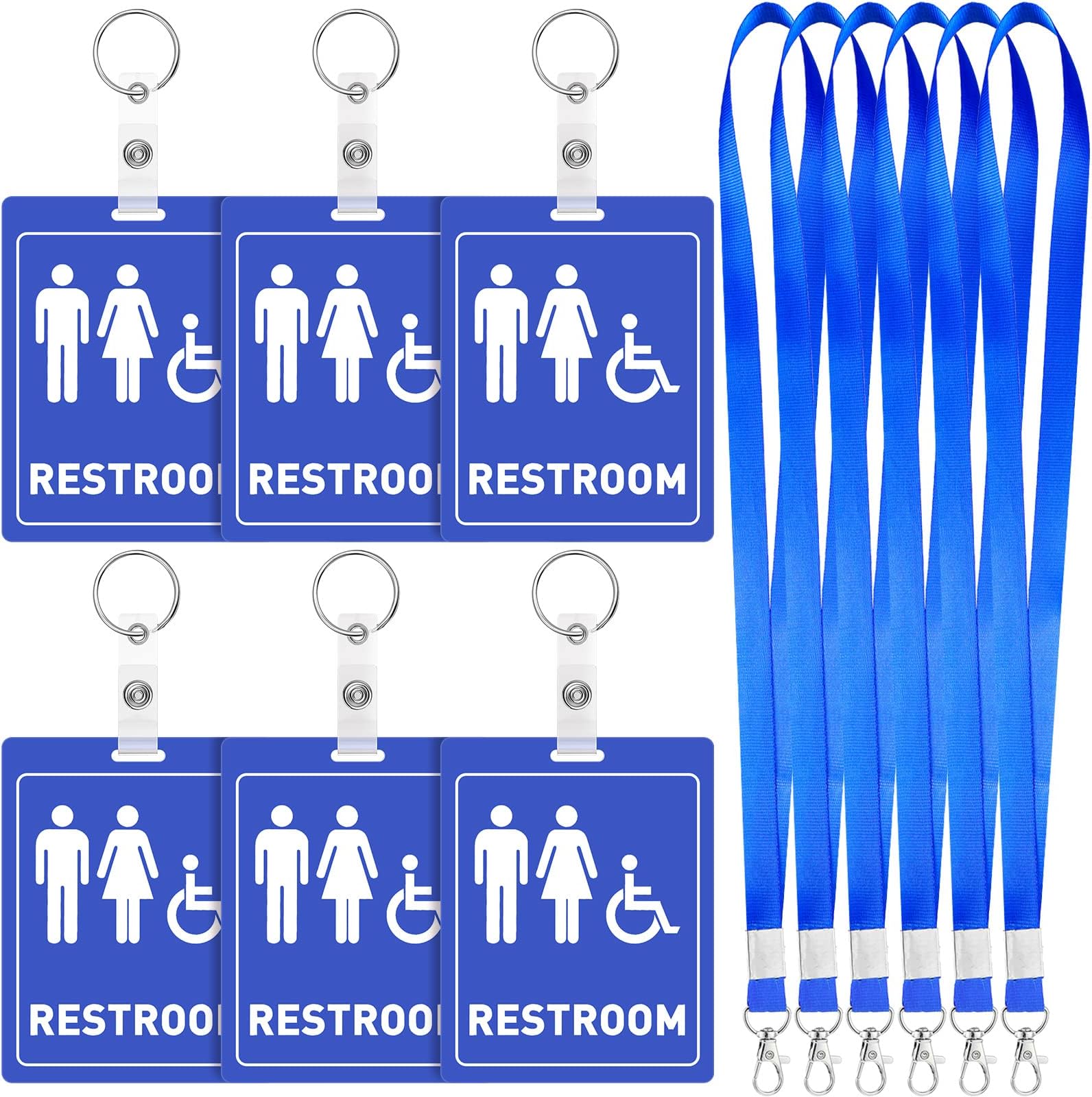 Amazon.com: Kosiz 6 Pcs Unisex Restroom Pass Keychain Men Women ...
