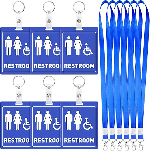 Amazon.com: Kosiz 6 Pcs Unisex Restroom Pass Keychain Men Women ...