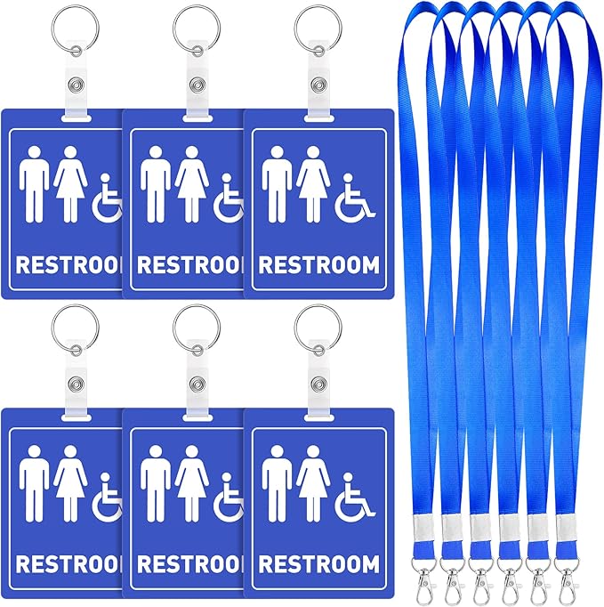 Amazon.com: Kosiz 6 Pcs Unisex Restroom Pass Keychain Men Women ...
