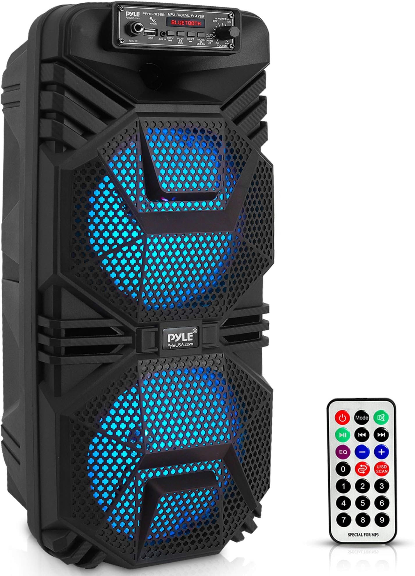 Amazon.com: Pyle Portable Bluetooth PA Speaker System, 600W ...