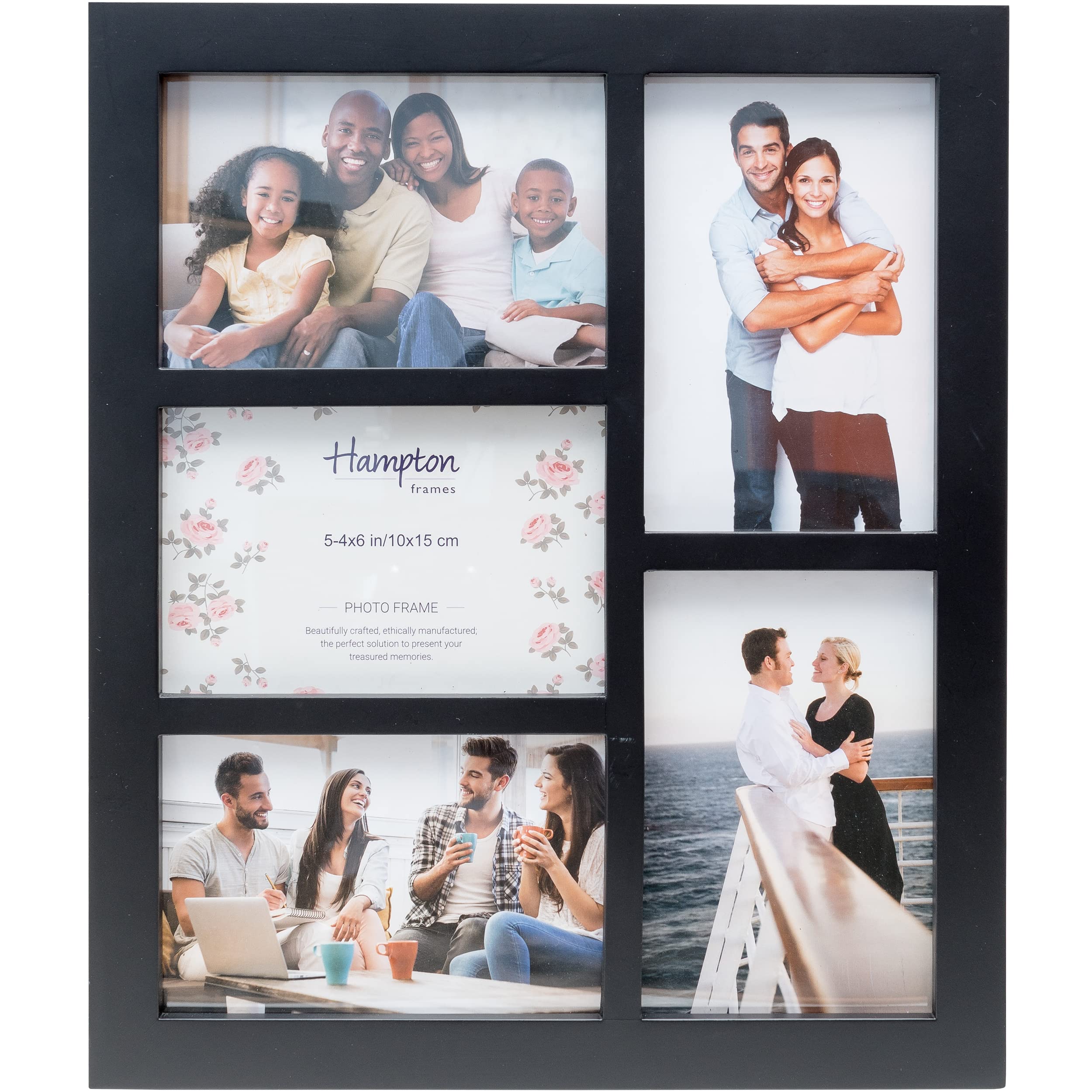 Hampton Frames GALLERY 5 Aperture - 4x6 (10x15cm) Black Multi Aperture ...
