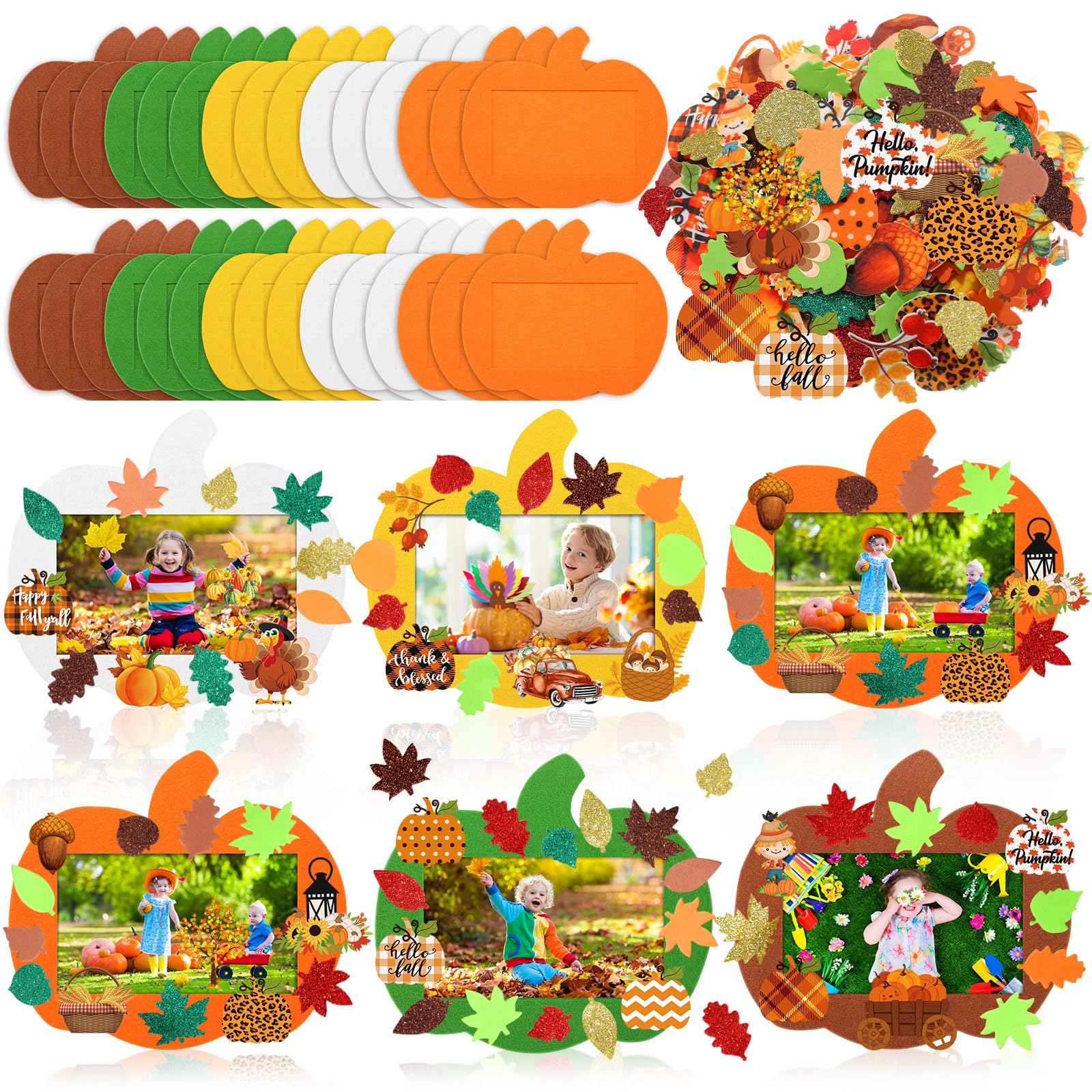 Amazon.com: Ferraycle 232 Pcs Thanksgiving Felt DIY Picture Frames ...