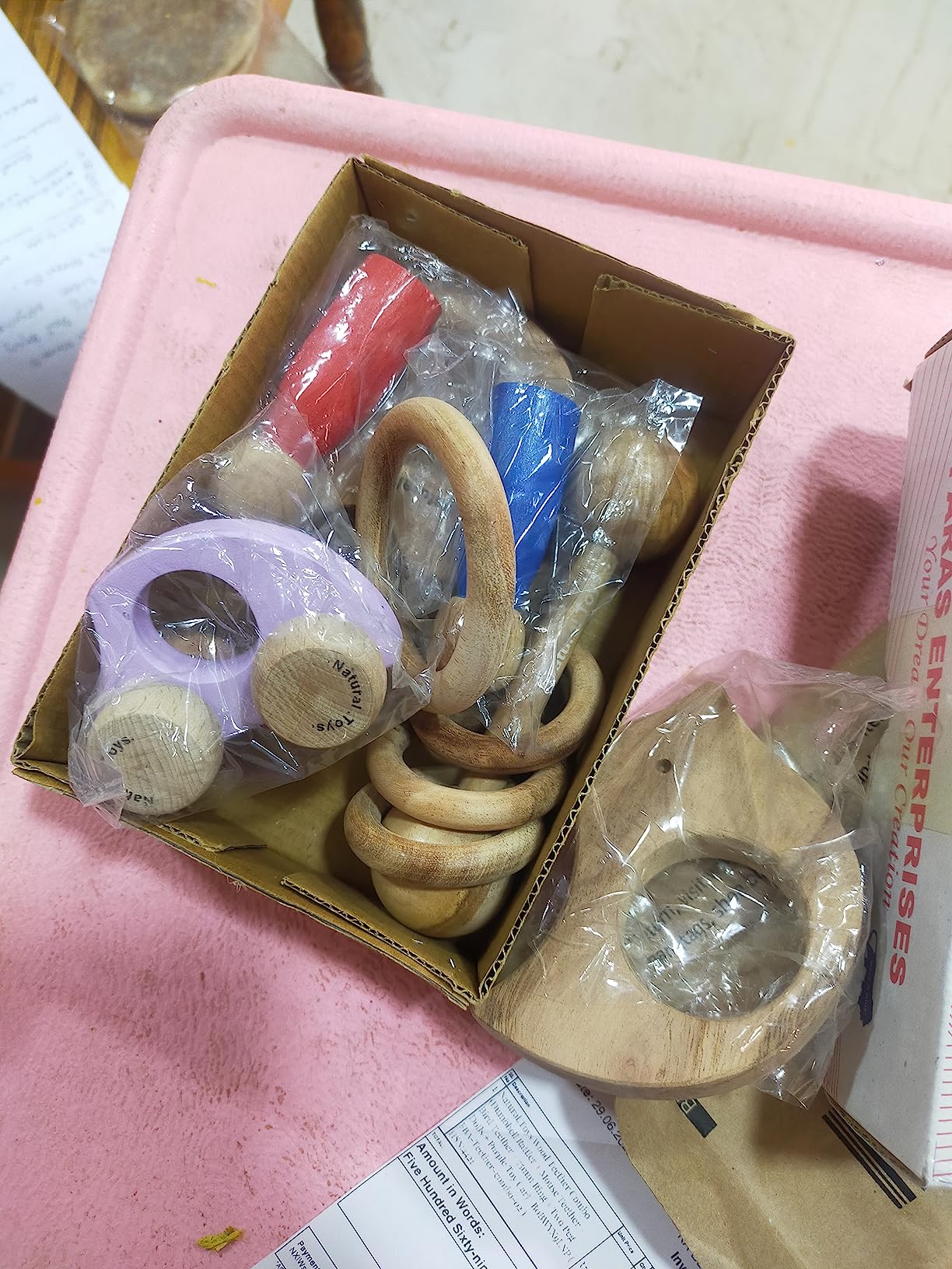Buy Natura.Toys Neem Wooden Teether Combo (Dumbbell Rattler + Mouse ...