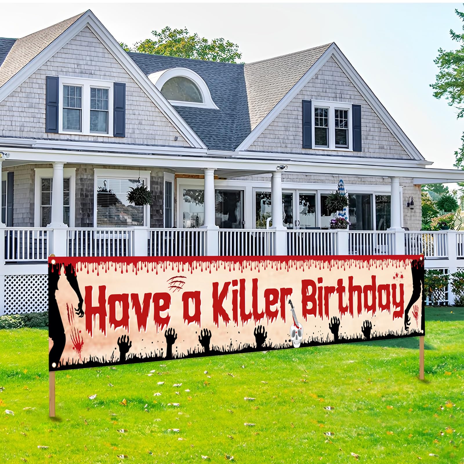 Snapklik.com : Large Have A Killer Birthday Banner, Halloween Birthday ...