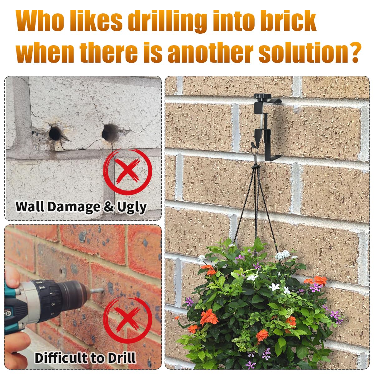 Snapklik.com : Brick Clips, 4 Pack Brick Hooks For Hanging No Drill ...