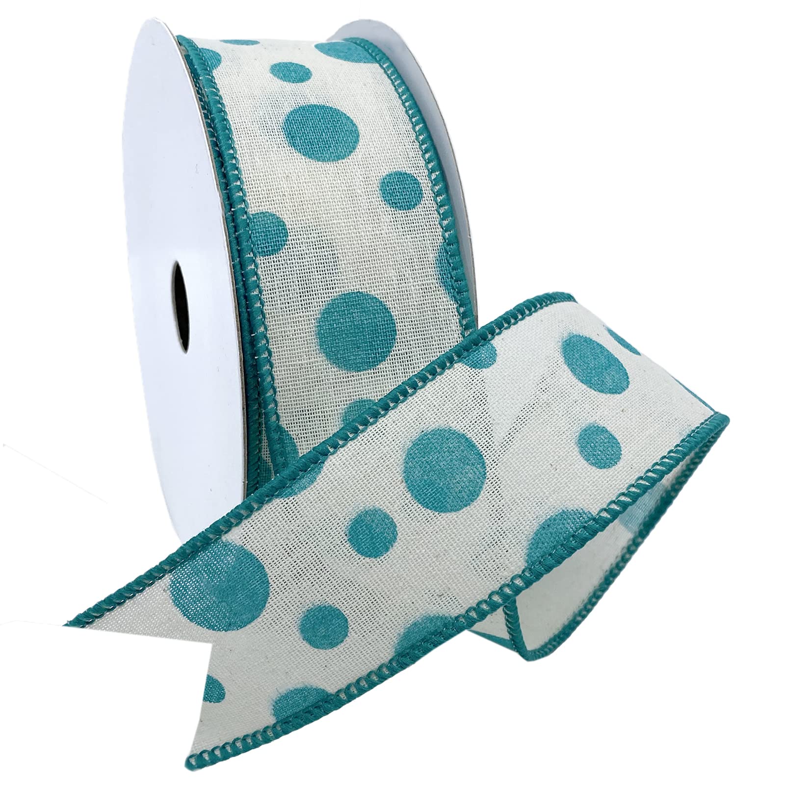 Amazon.com: Morex Ribbon Wired Linen Bubble Dots Ribbon, 1.5 inches by ...