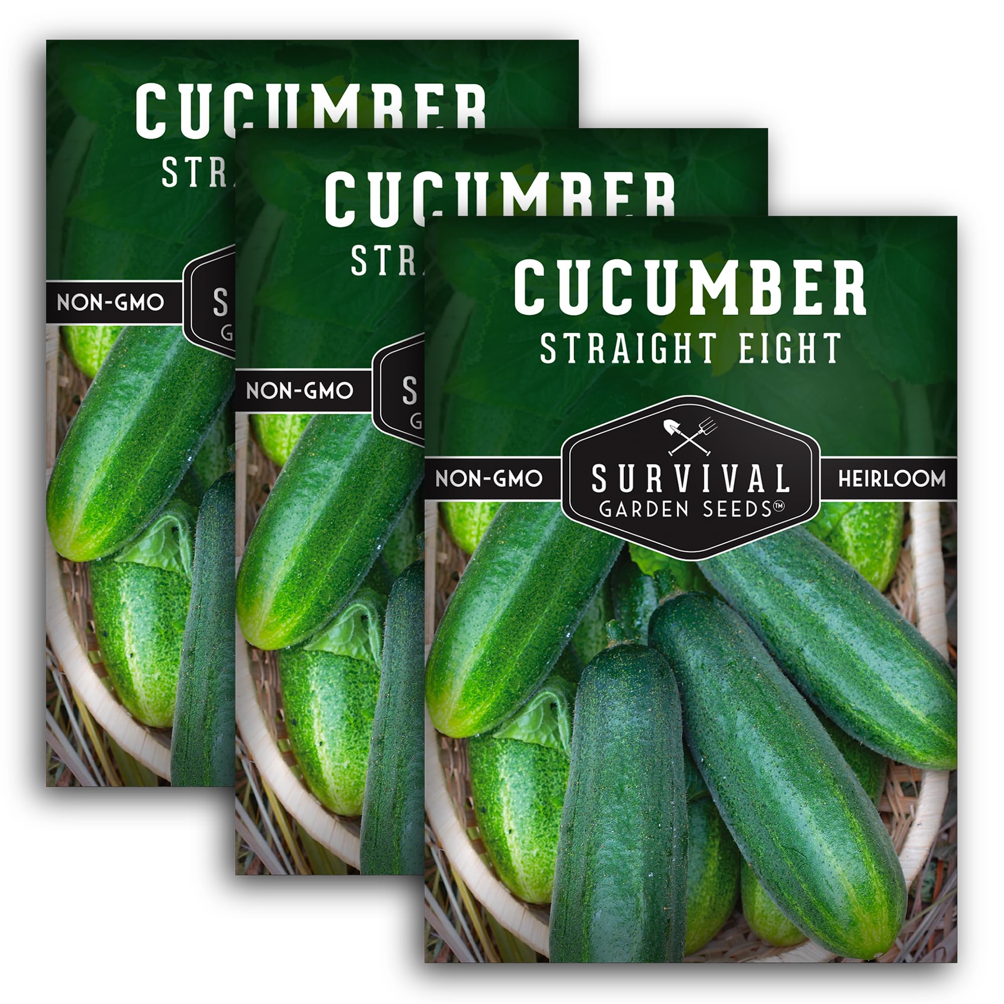 Amazon.com : 3 Packs Straight Eight Cucumber Seed for Planting - Packet ...