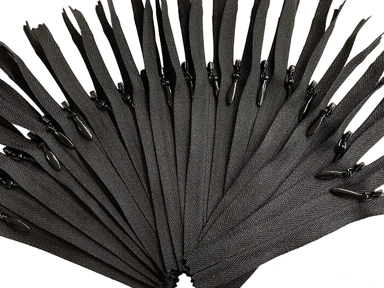 Amazon.com: Invisible YKK (Conceal) Black Zippers for Apparel & Craft ...