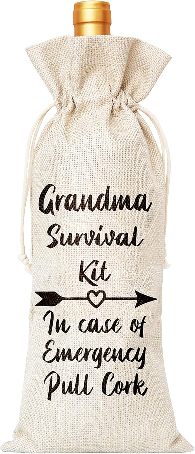 Amazon.com: Doreen's Boutique Grandma Survival Kit Wine Bag, Gift for ...