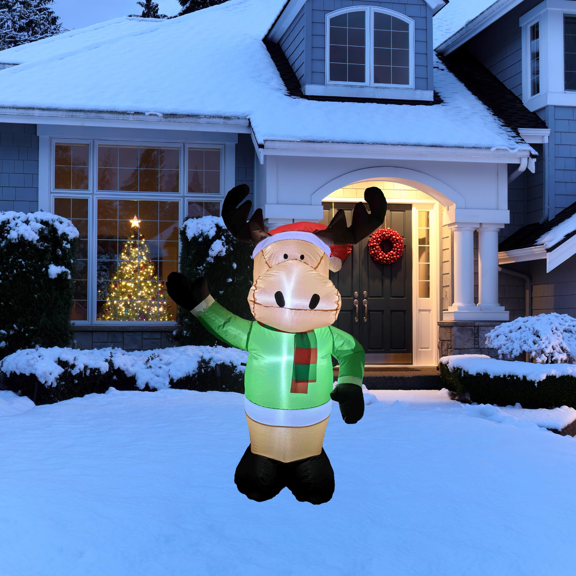 Amazon.com: Northlight Lighted Inflatable Moose Outdoor Christmas ...