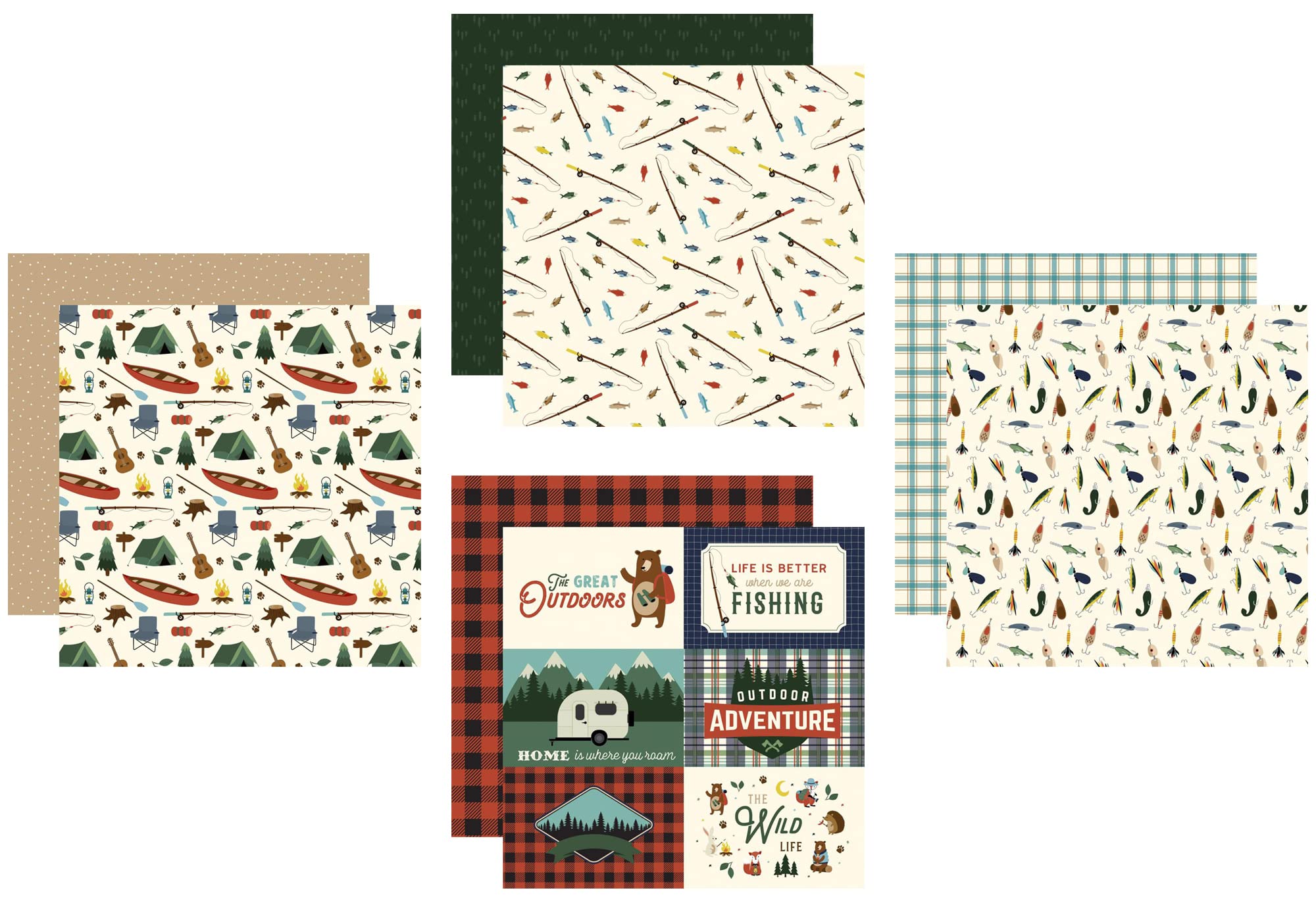 Amazon.com : Fishing Scrapbook Paper - 12x12 Inch Cardstock with ...