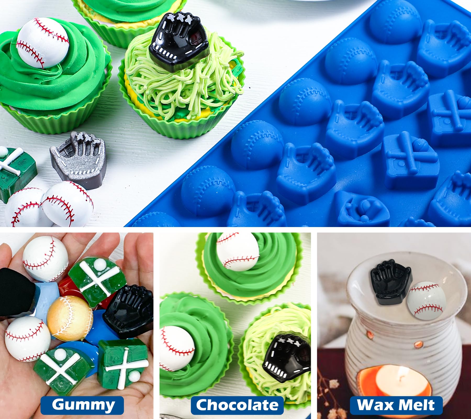 Snapklik.com : Webake The Orginal Baseball Chocolate Mold Silicone For ...