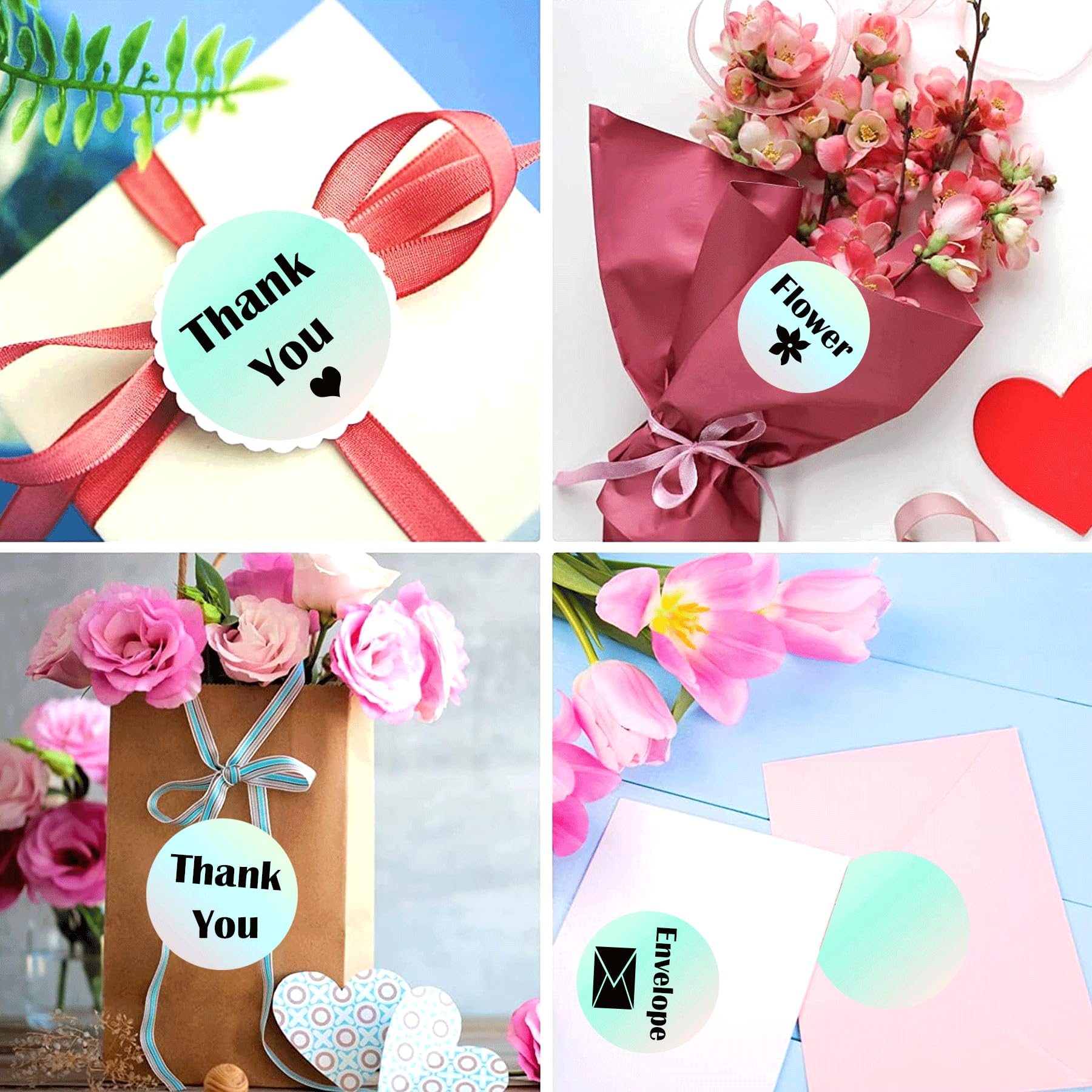 Snapklik.com : Direct Thermal Labels Stickers Round Watercolor Small ...
