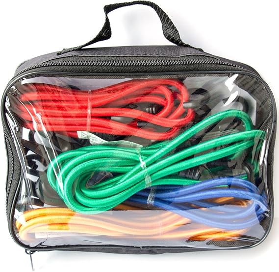 Bungee Cord Assortment - Premium 16 Piece Set with Plastic Coated Metal ...