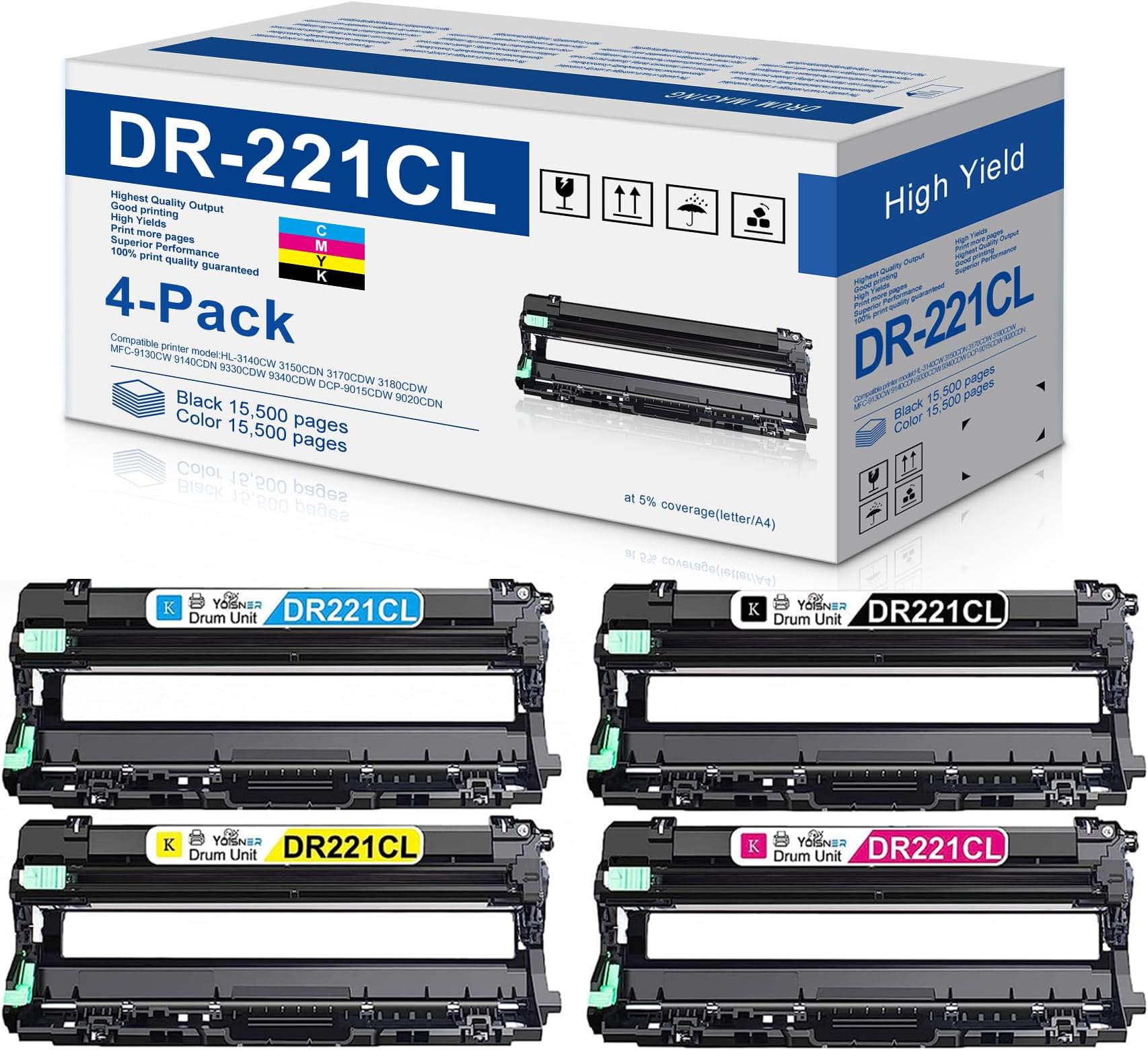 Amazon.com : YOISNER Compatible DR-221CL DR 221CL Drum Unit Replacement ...