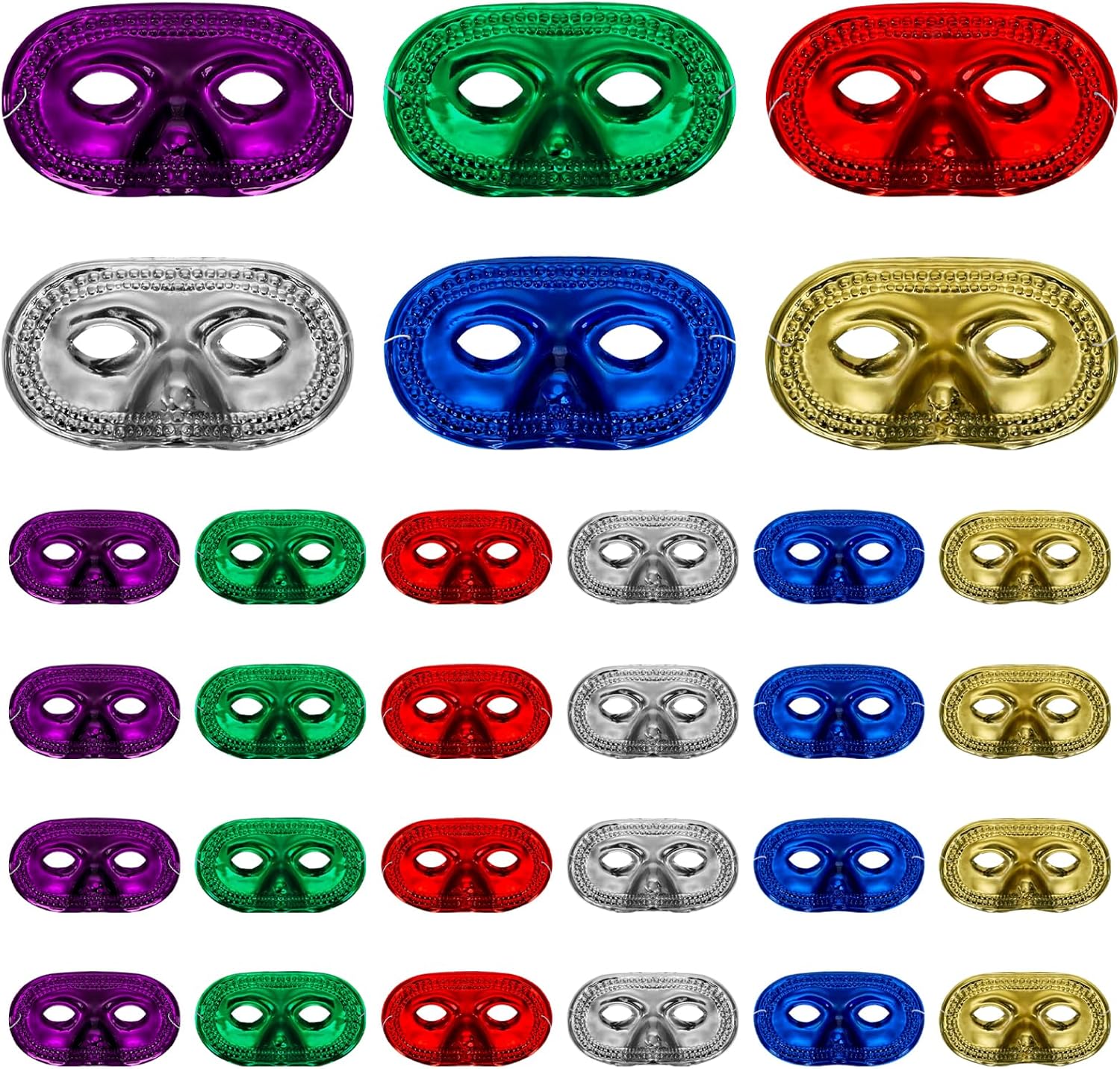 Amazon.com: Covzoe 60 Pack Mardi Gras Masks, Masquerade Eye Mask in 6 ...
