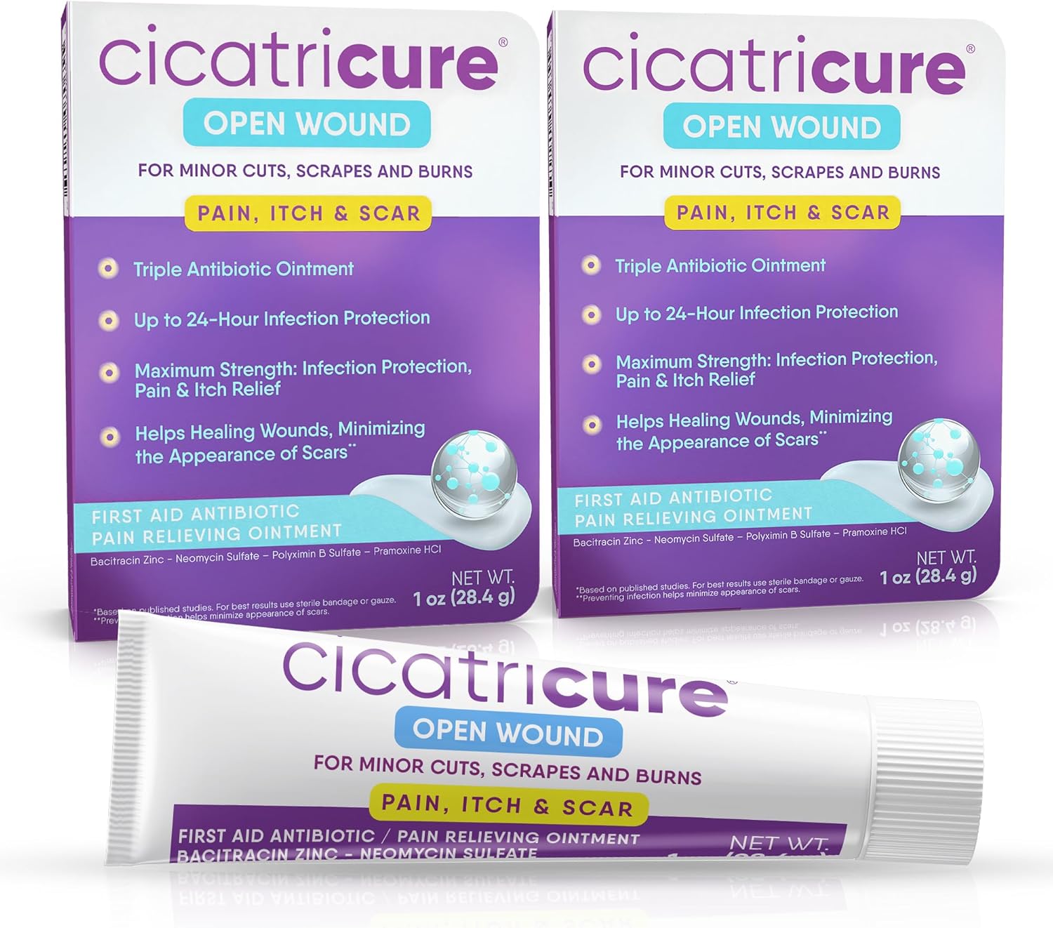 Amazon.com: Cicatricure Triple Antibiotic Ointment with Pain Relief ...