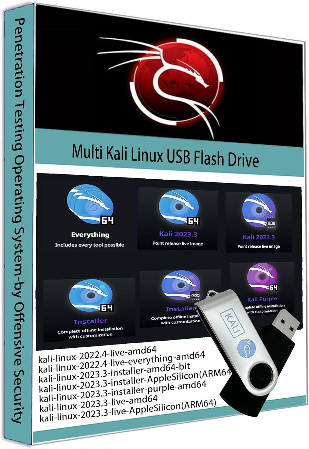 Amazon.com: Multi Kali Linux Live Boot 2022.4-Live | 2023.3-Live ...