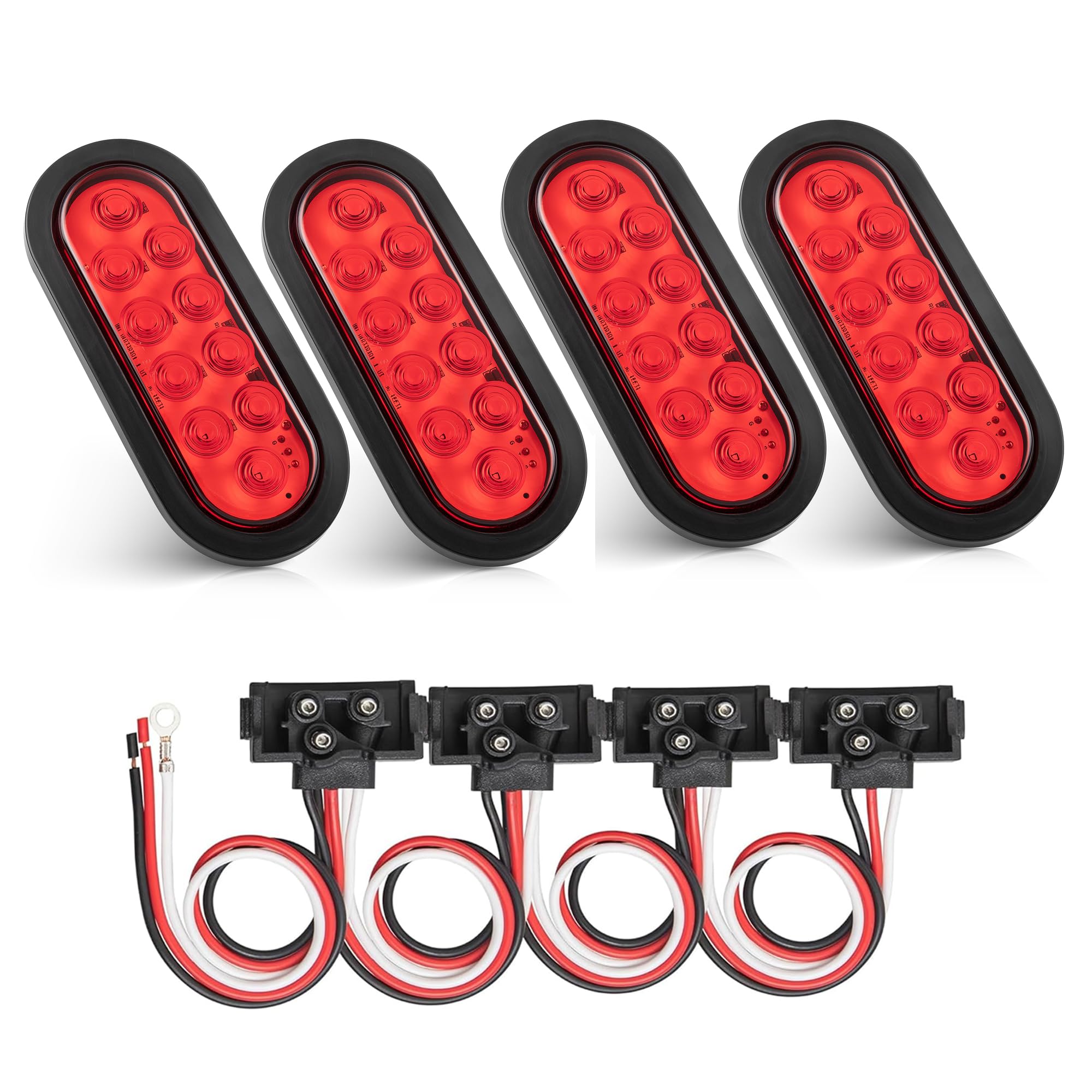 Amazon.com: Oyviny 6 Inch Oval LED Trailer Tail Light 10LEDs Red Stop ...