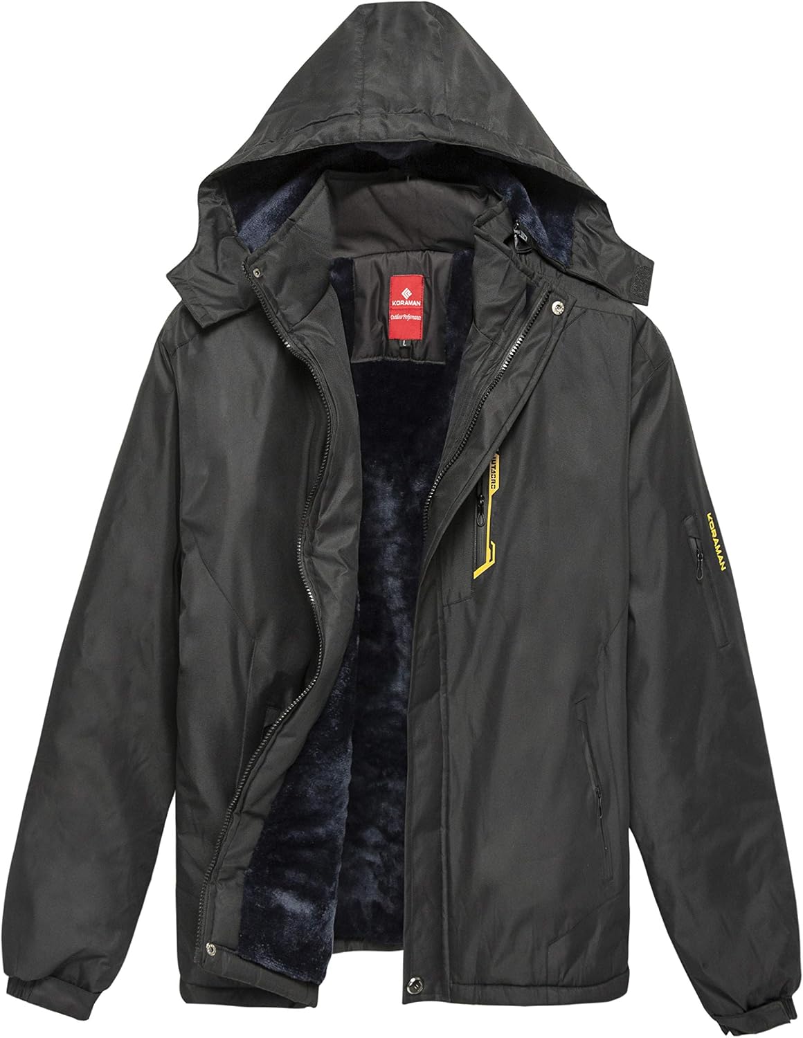 Amazon.com: KORAMAN Men's Mountain Water-resistant Winter Fleece Snow ...