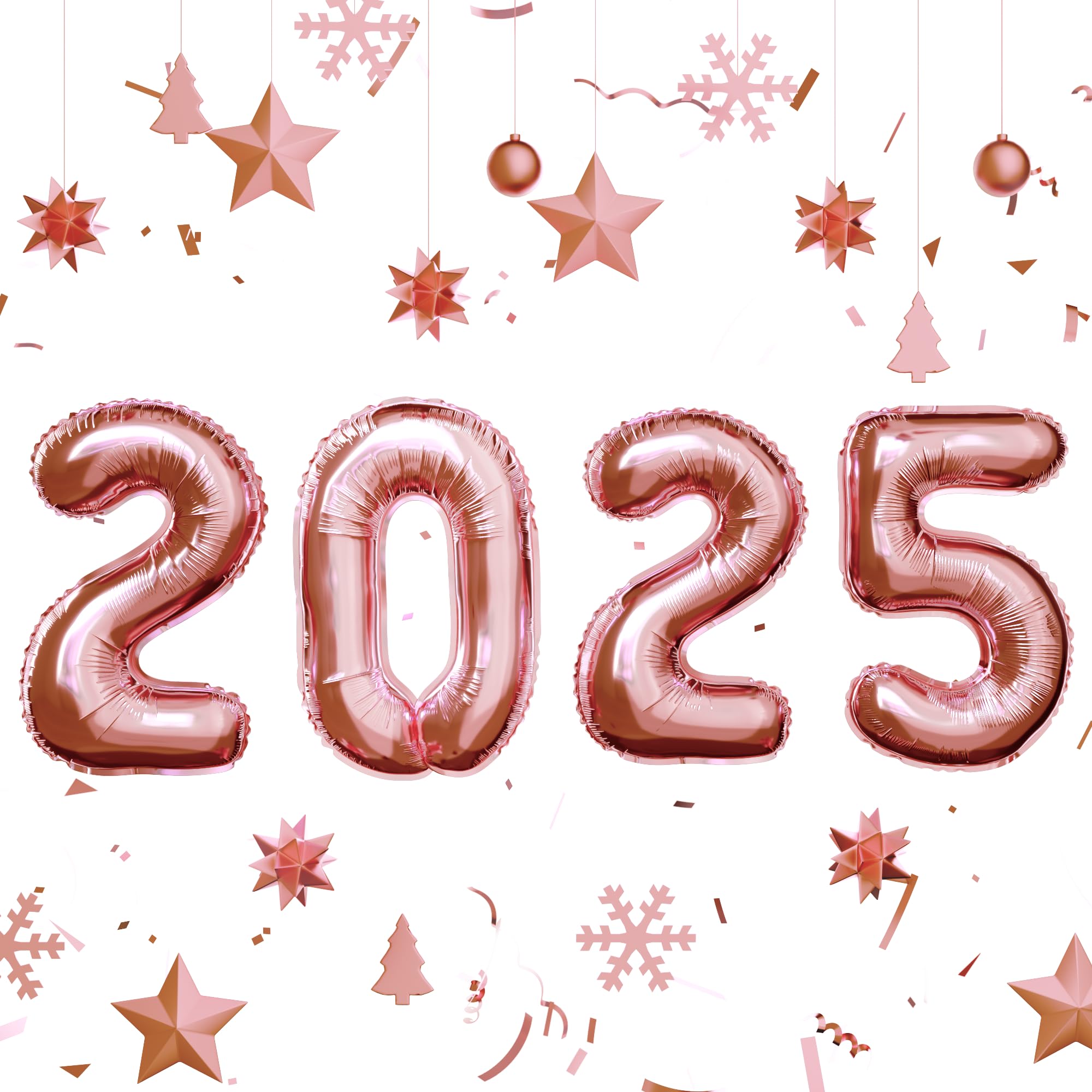 Snapklik.com : 2025 Balloons - 42 Inch 2025 Rose Gold Foil Number ...