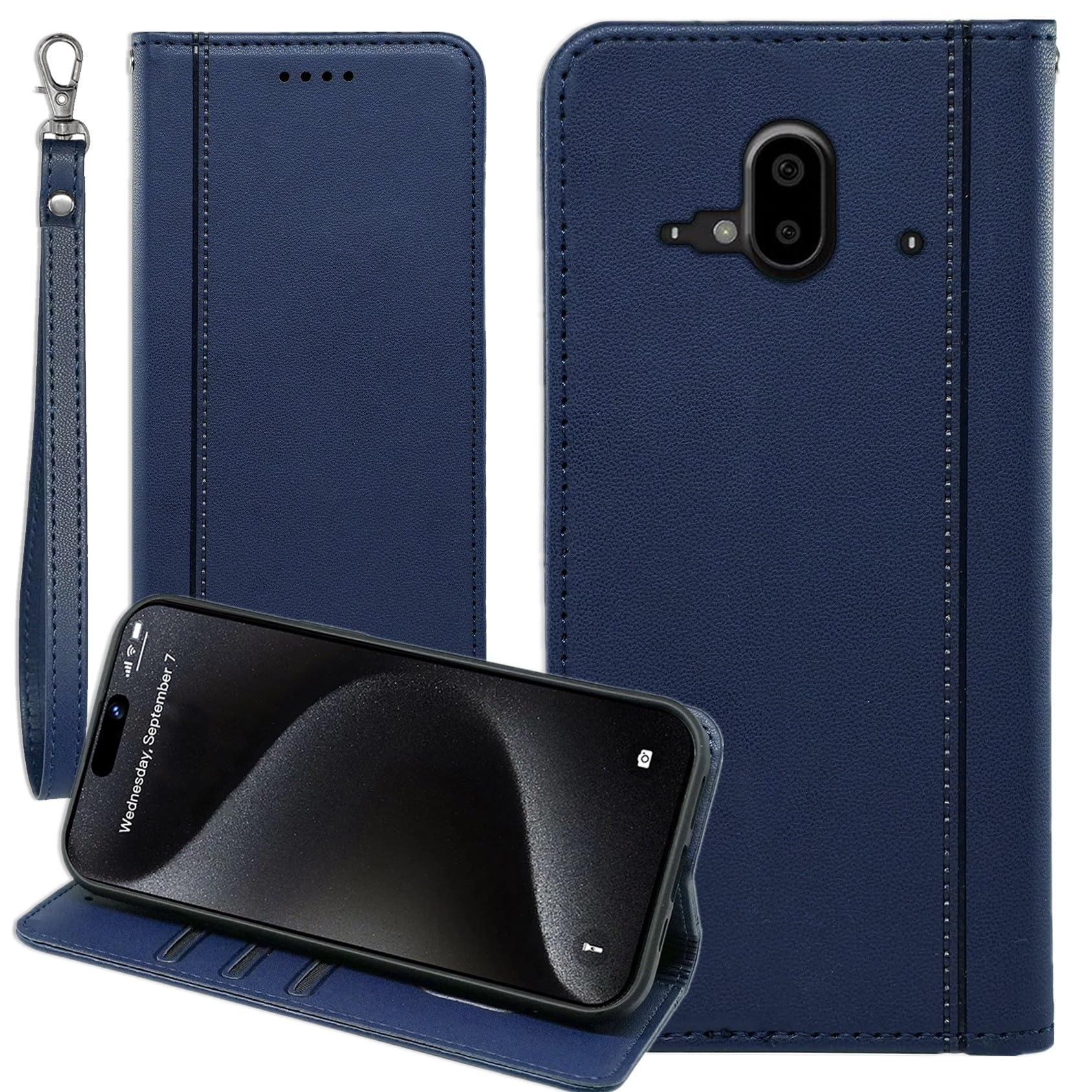 Amazon.co.jp: らくらくスマートフォン F-52B ケース 手帳型 らくらくスマートフォン F52B docomo ストラップ ...