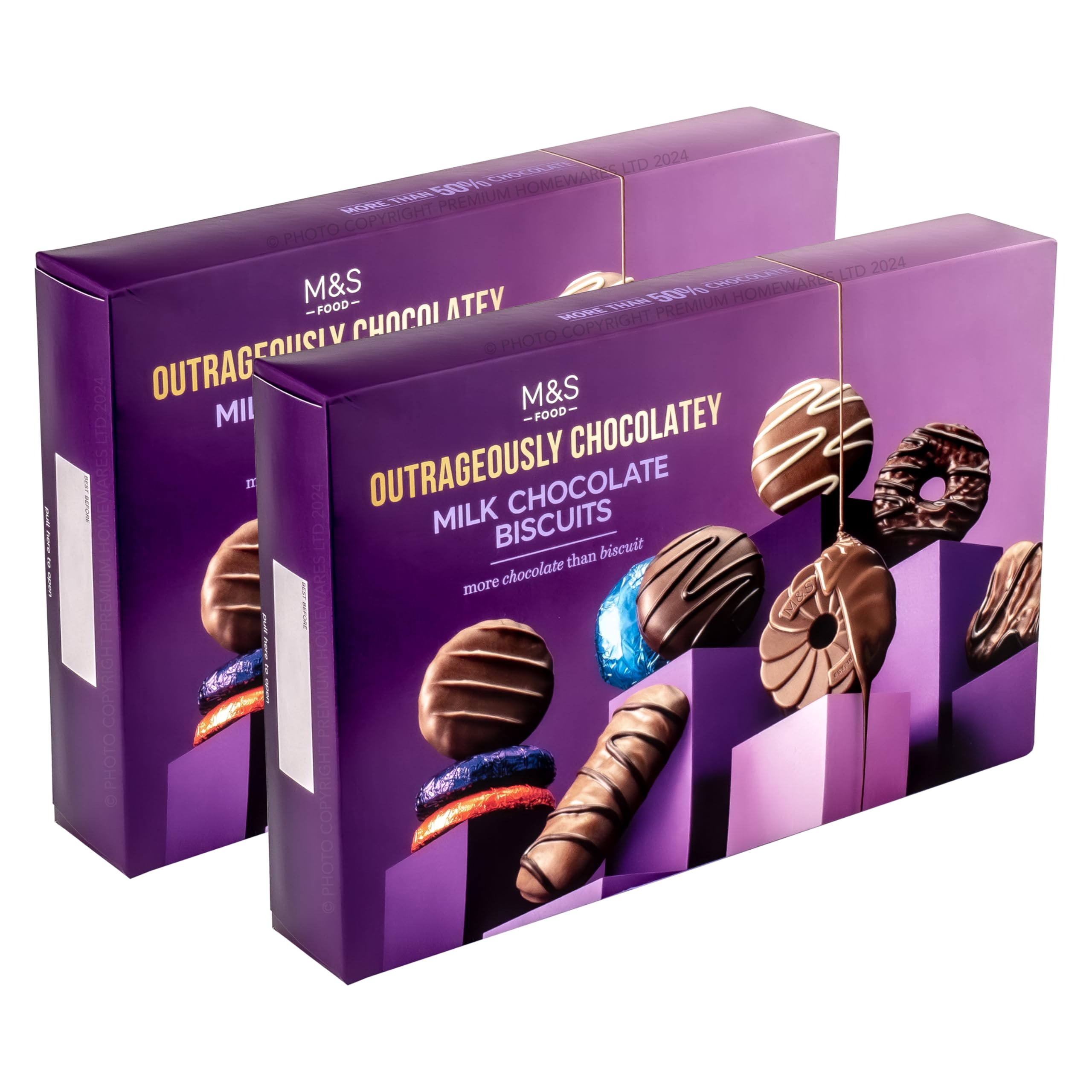 M&S Outrageously Chocolatey Milk Chocolate Biscuits Selection Box Duo ...