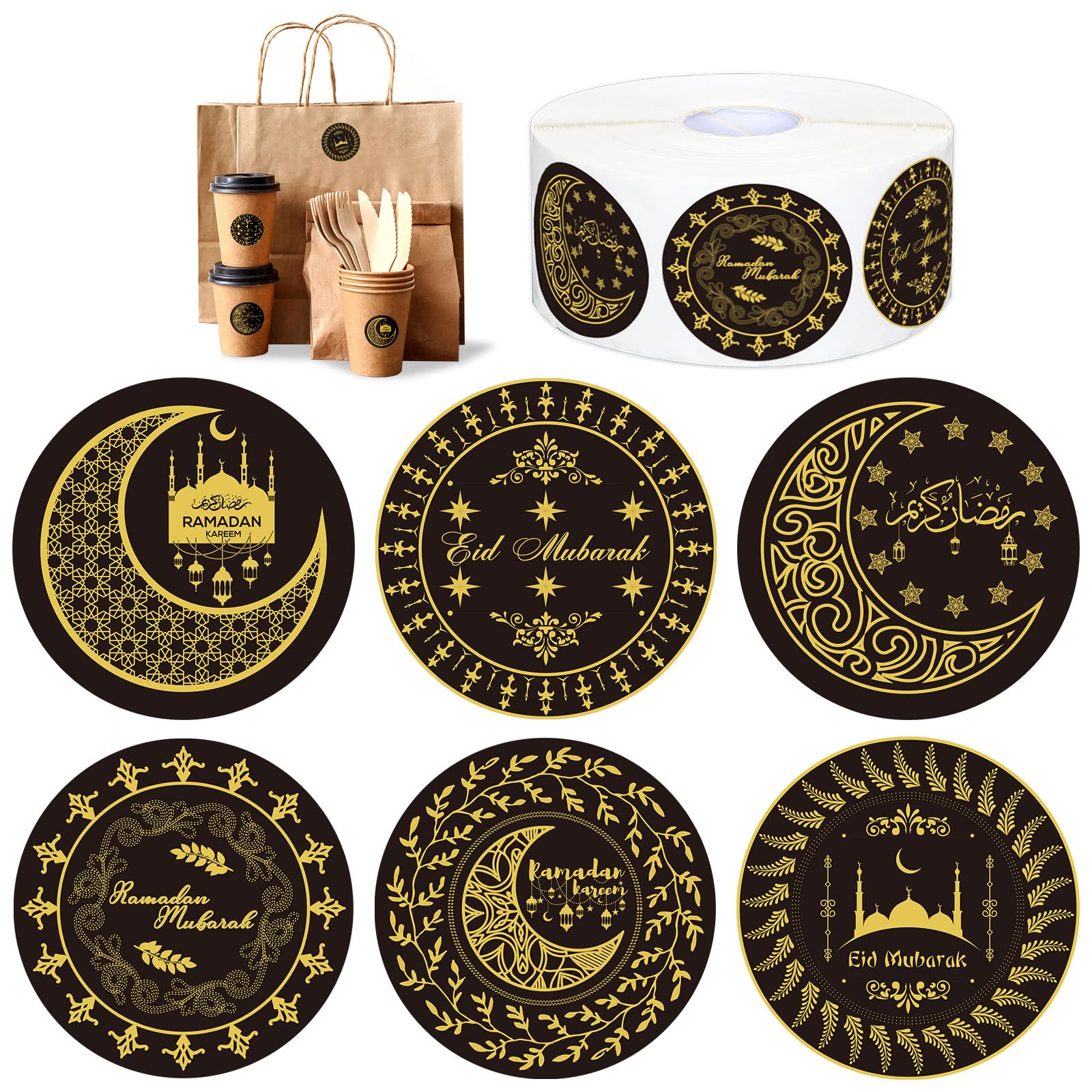 Snapklik.com : Waline Ramadan & Eid Stickers - Black Gold Islamic ...