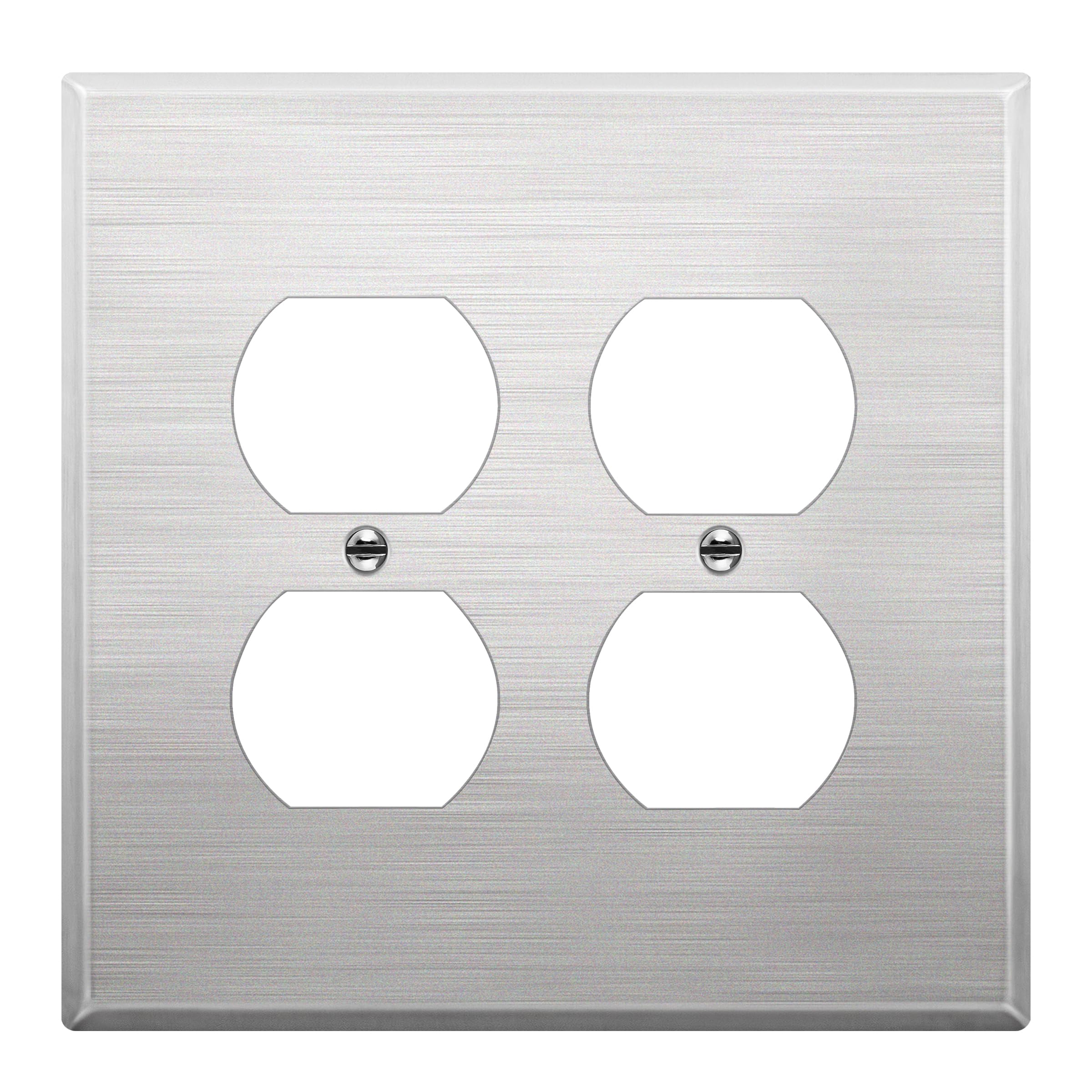 LIDER Dual Duplex Receptacle Metal Wall Plate, Impact/Corrosion ...