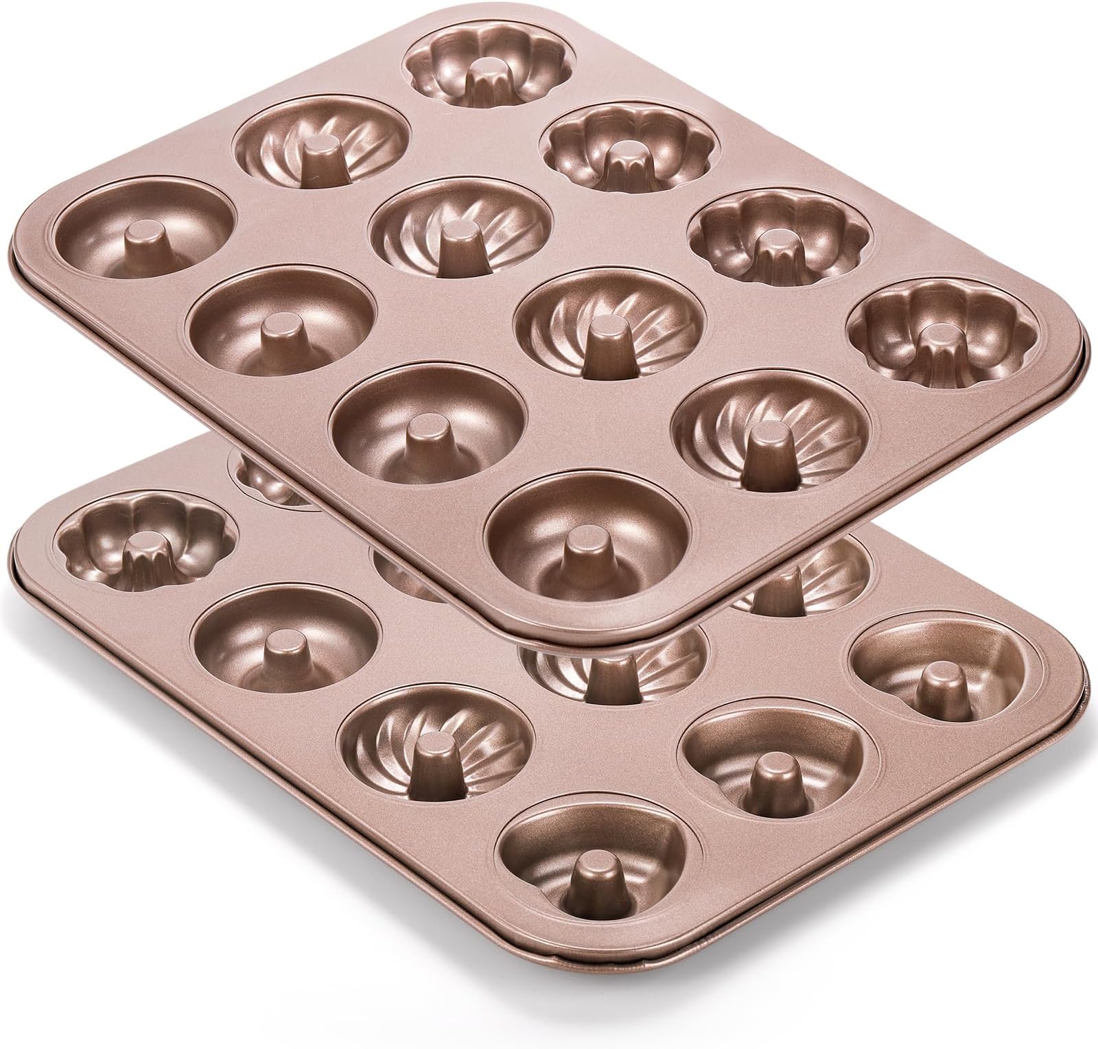Amazon.com: ZOOFOX 2 Pack Mini Donut Pan, 12-Cavity Nonstick Donut ...