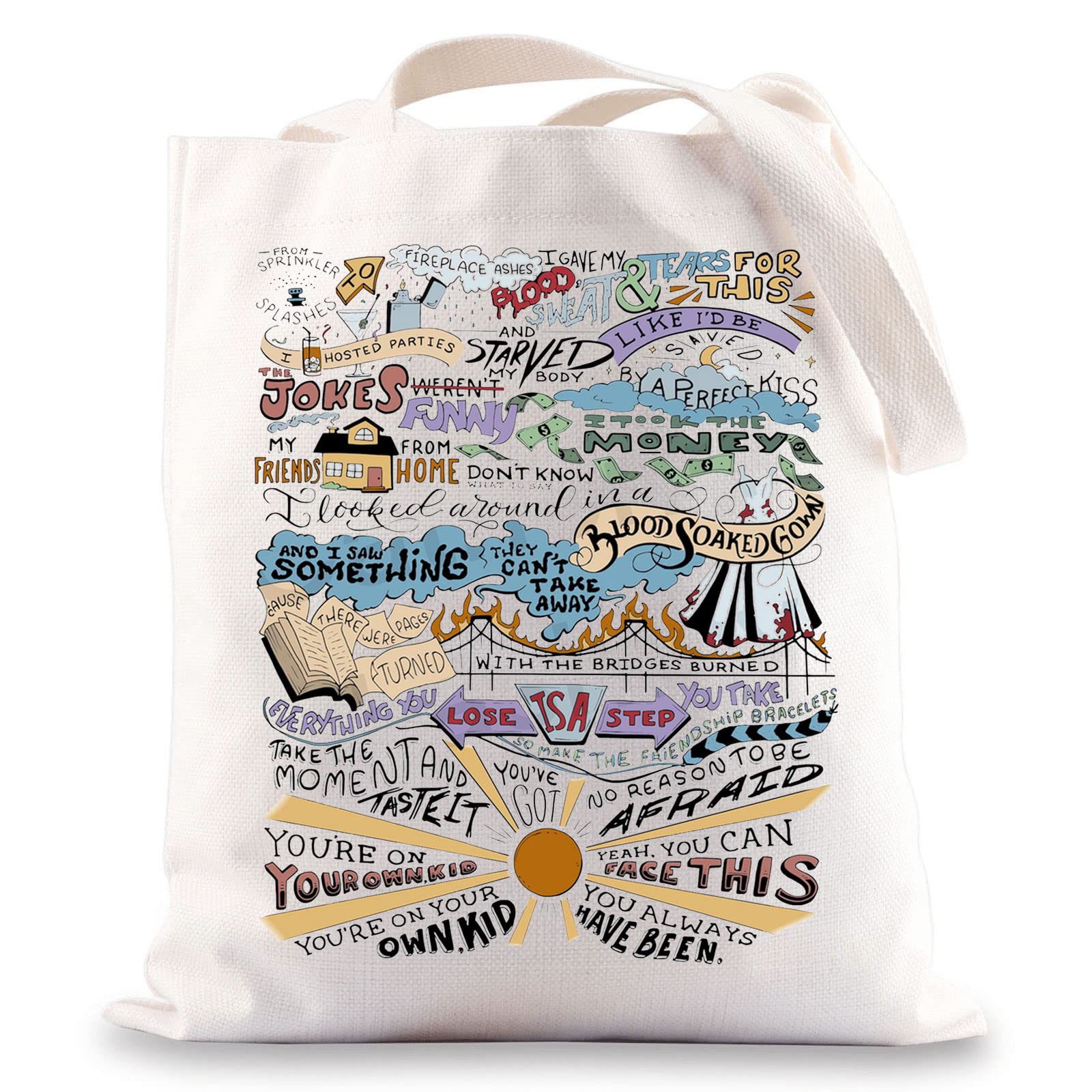 Snapklik.com : BWWKTOP Song Lyrics Canvas Tote Bag Singer Fans Gift ...