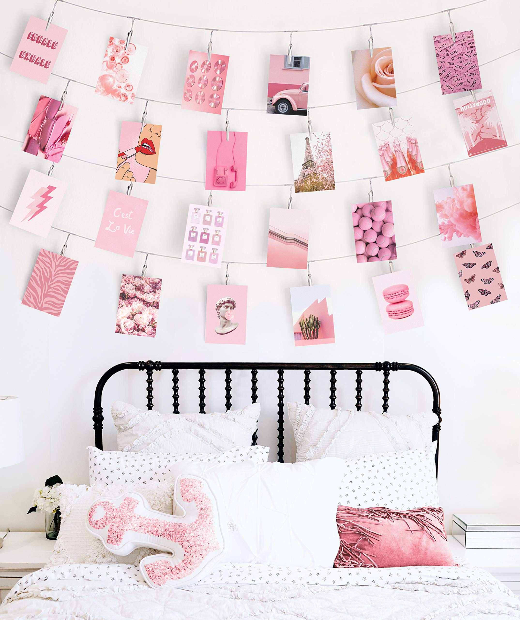 Buy Haus and Hues Pink Aesthetic Wall Collage Kit - Set of 30 Aesthetic ...
